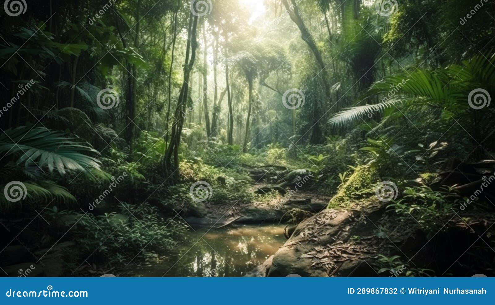 Tropical Jungles. Rainforest with Deep Jungle. Beautiful Forest Stock ...