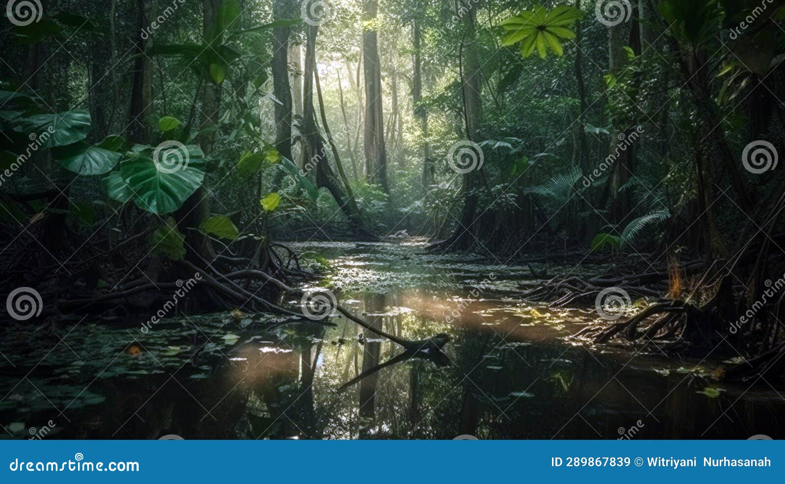 Tropical Jungles. Rainforest with Deep Jungle. Beautiful Forest Stock ...
