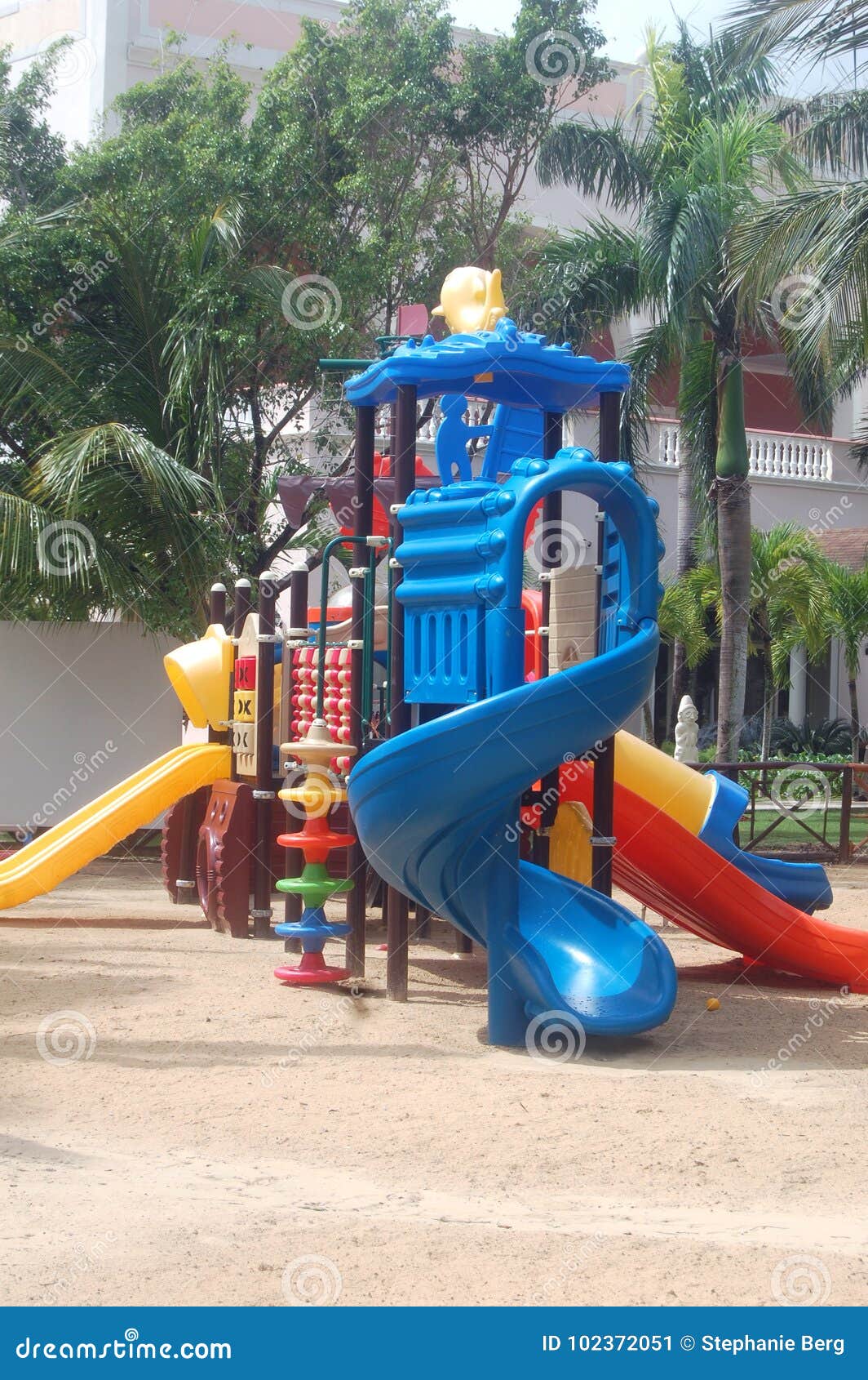 Tropical Kids Playgound stock image. Image of play, children - 102372051