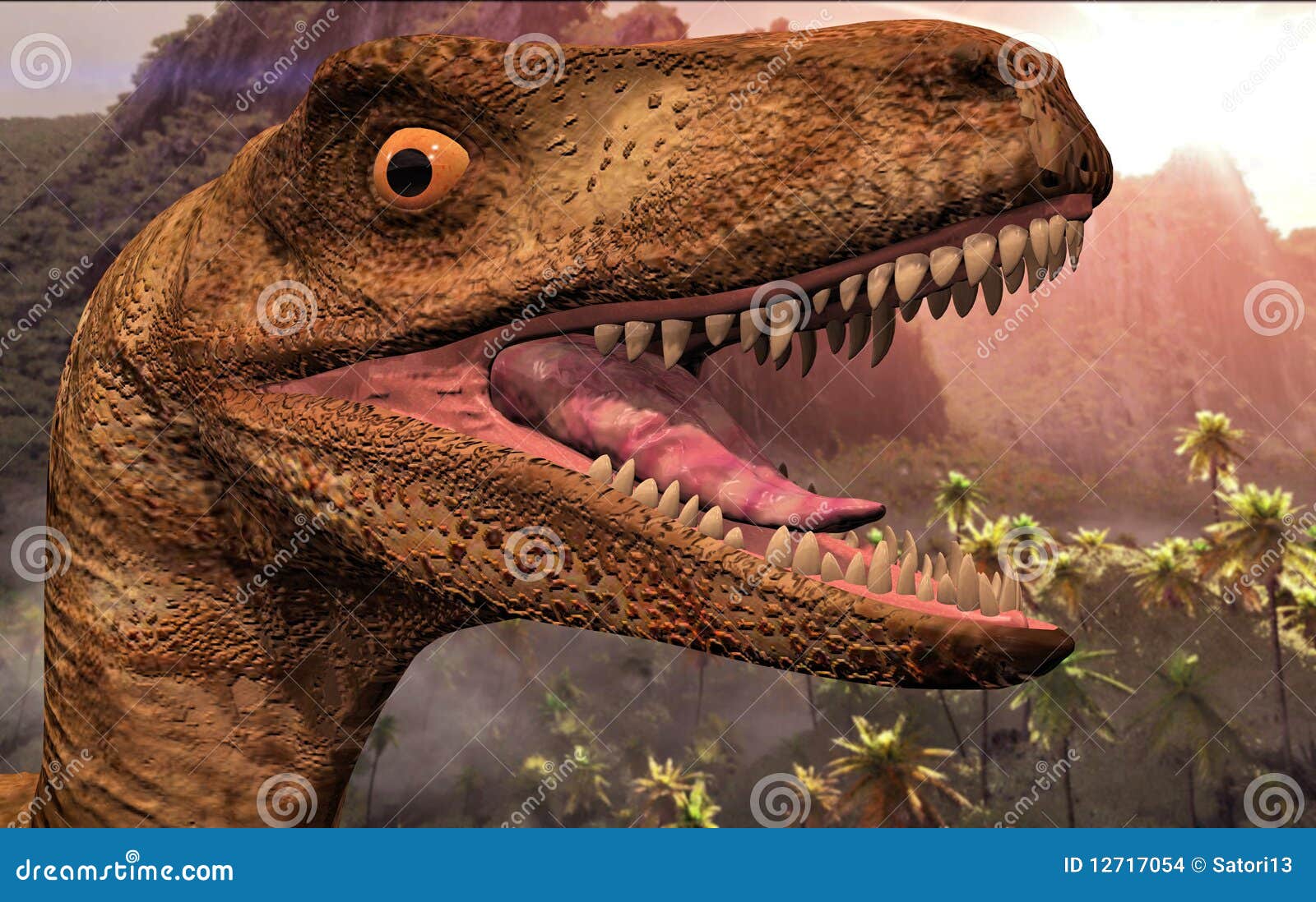 Allosaurus Fragilis With Attack Or Aggressive Pose Isolated On White ...
