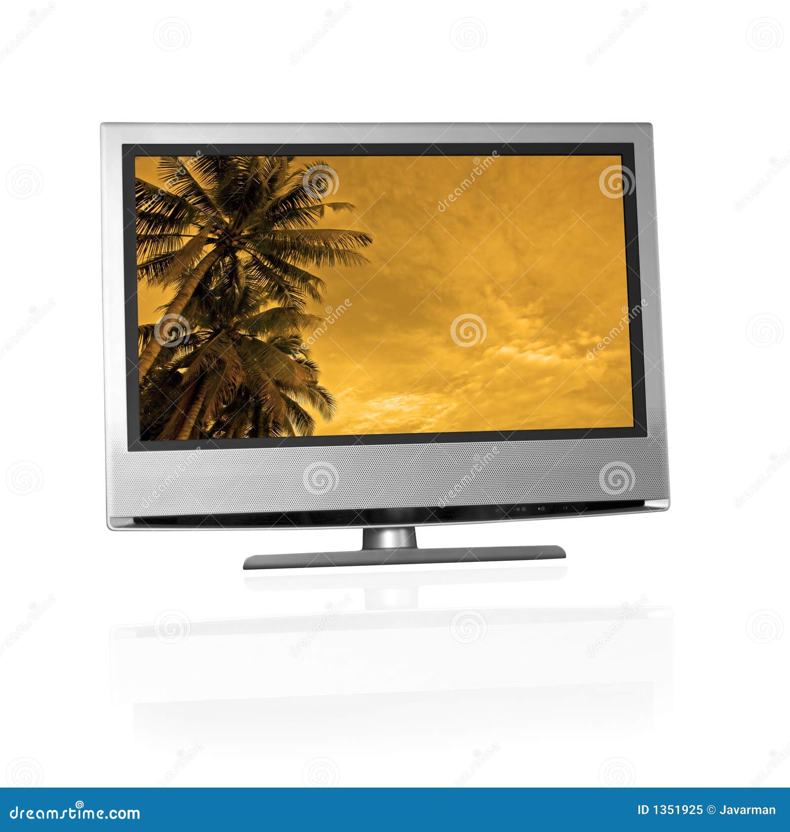 Tropical Landscape on Flat Screen Tv Stock Image - Image of digital ...