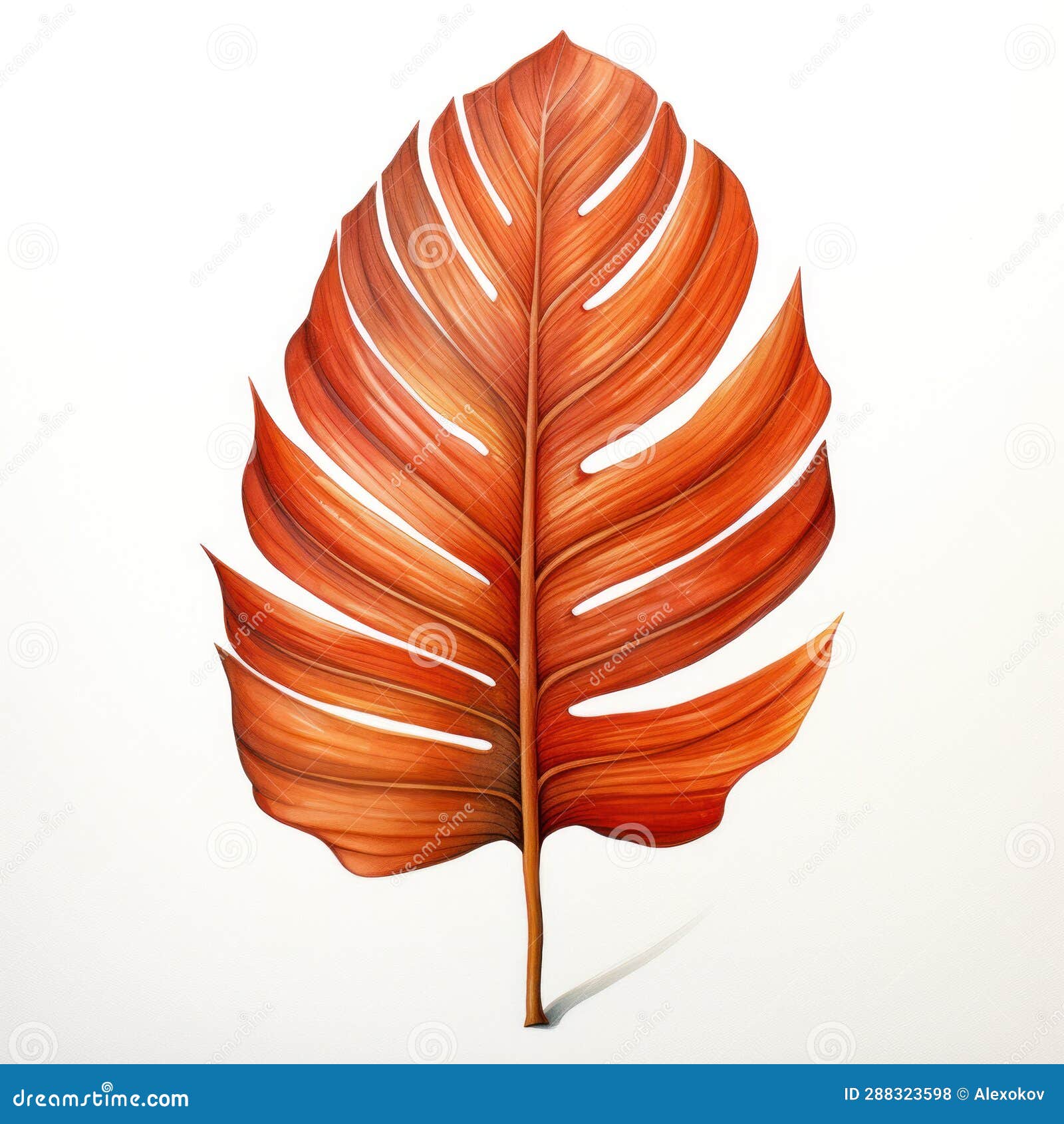 Tropical Leaf Drawing in Light Style AI Generated Stock Illustration ...