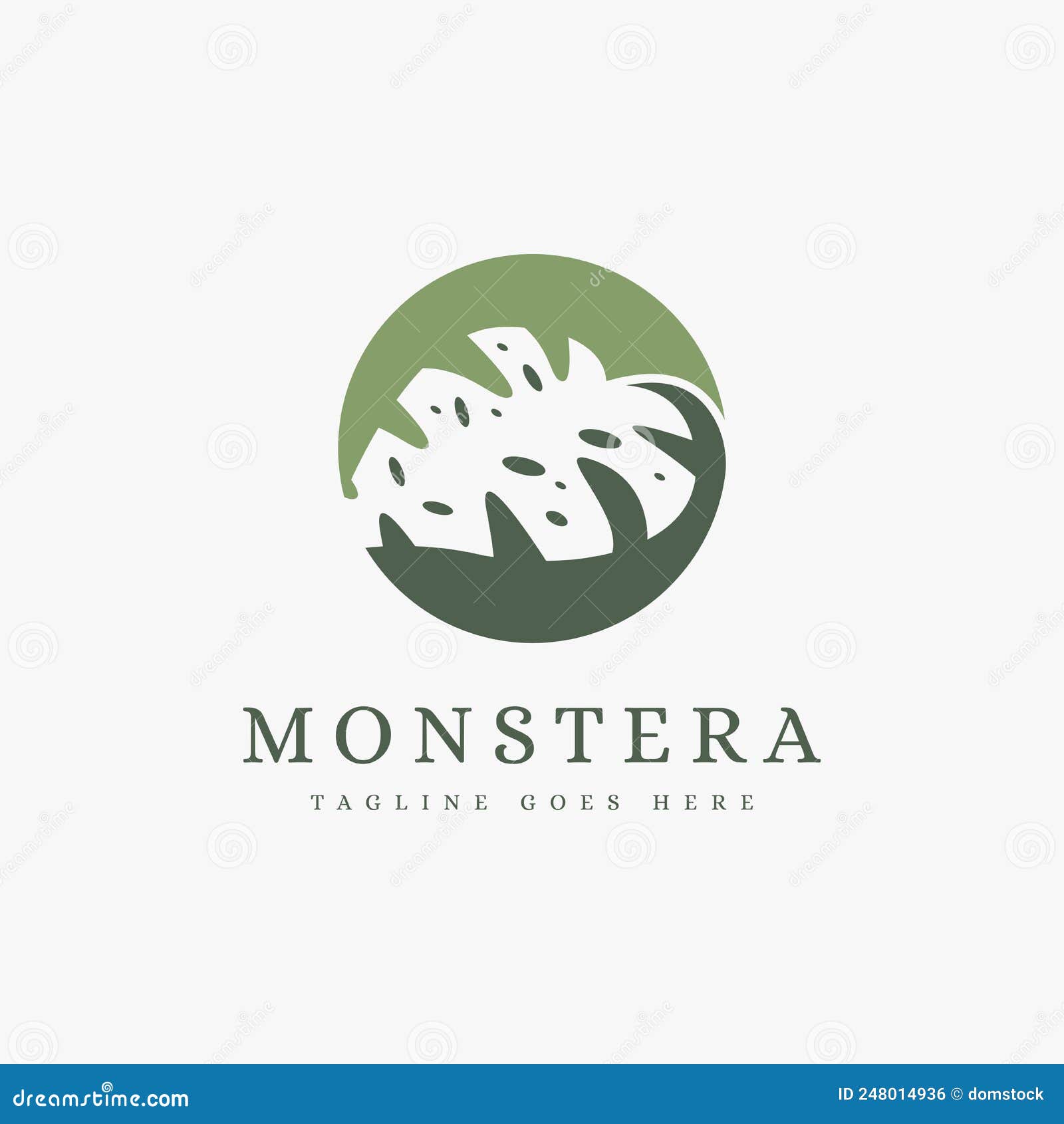 Monstera Logo Vector Template Symbol Design | CartoonDealer.com #298945169