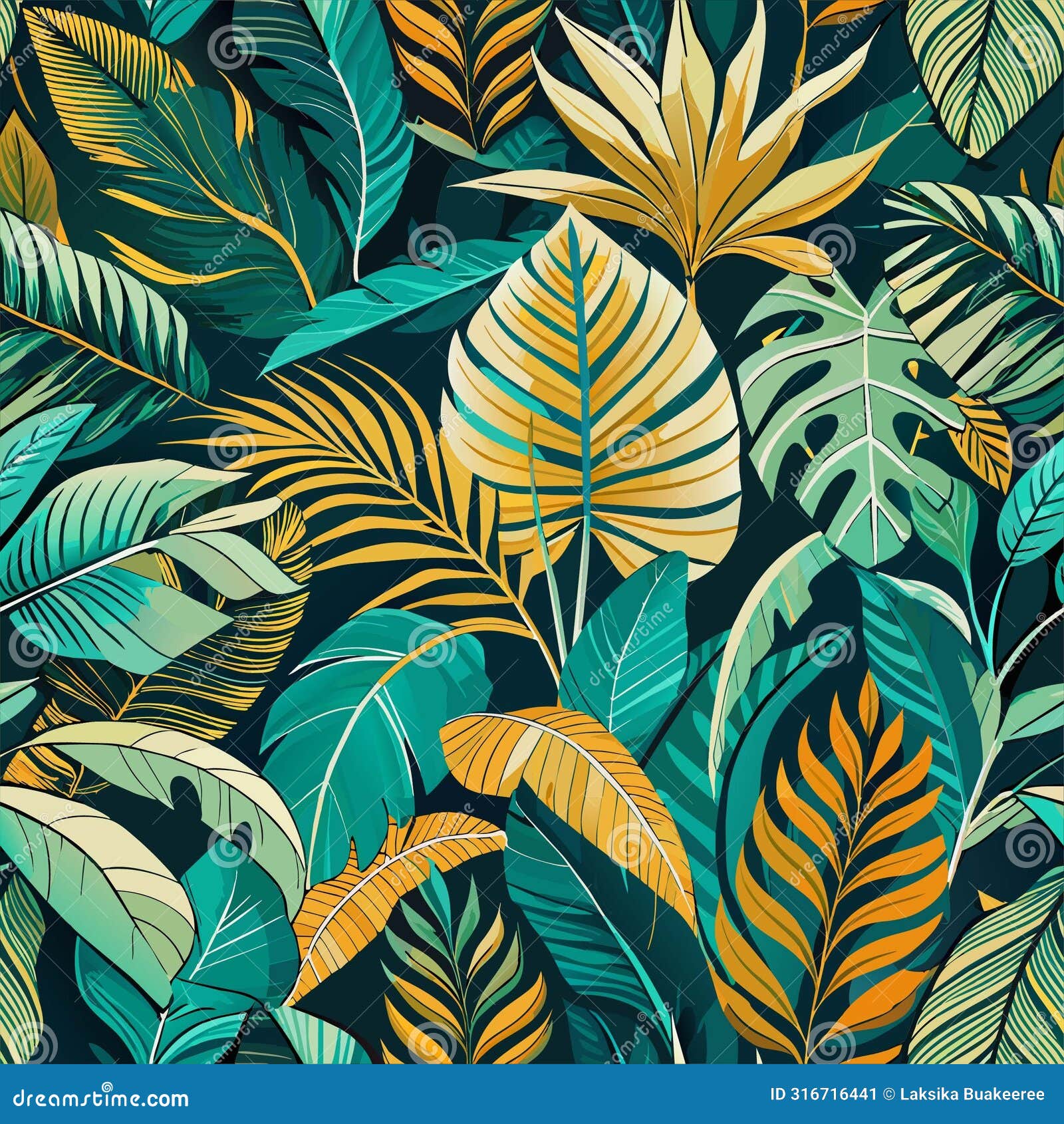 Tropical Leaf Wallpaper. stock vector. Illustration of symmetry - 316716441