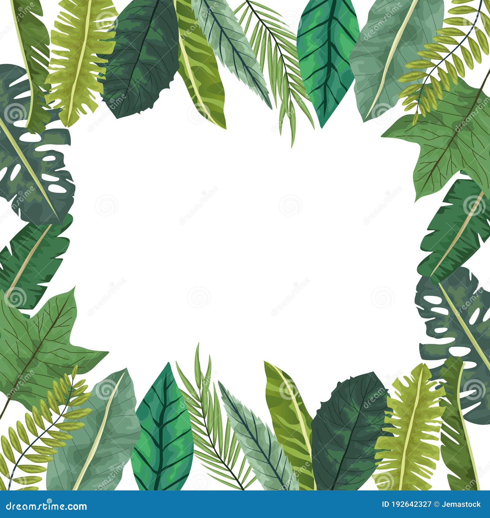 Tropical Leafs Palm Nature Frame Stock Vector - Illustration of leaves ...