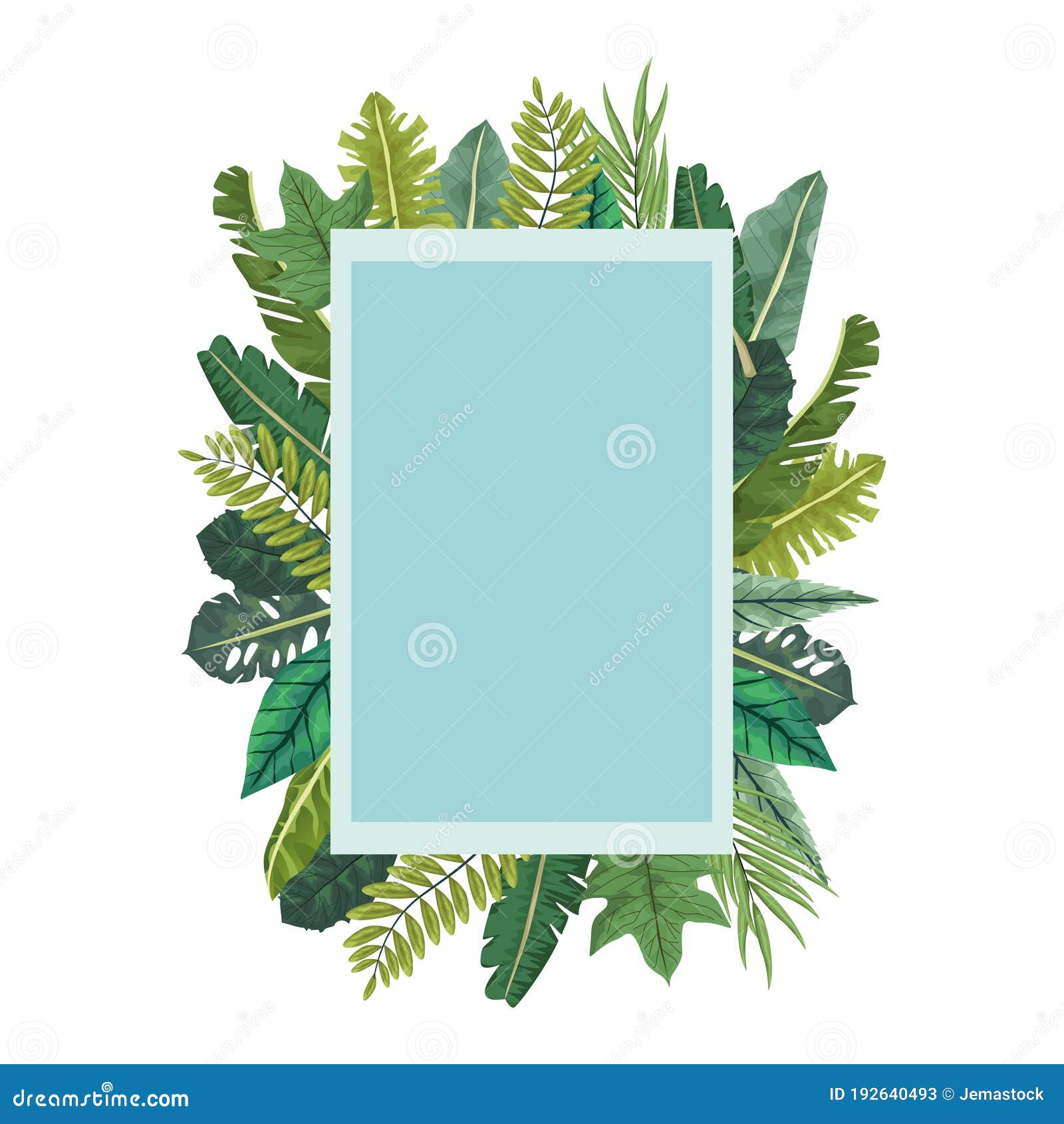 Tropical Leafs Palm Nature Square Frame Stock Vector - Illustration of ...