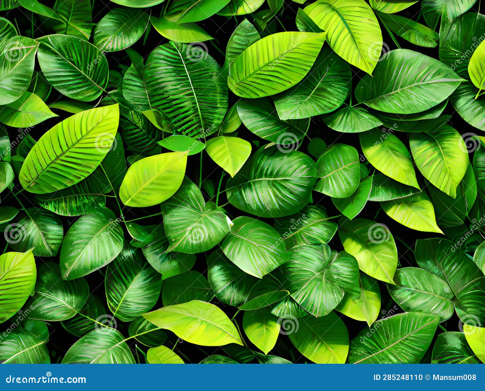 Tropical Leaves, Abstract Green Leaves Texture, Nature Background, Ai ...