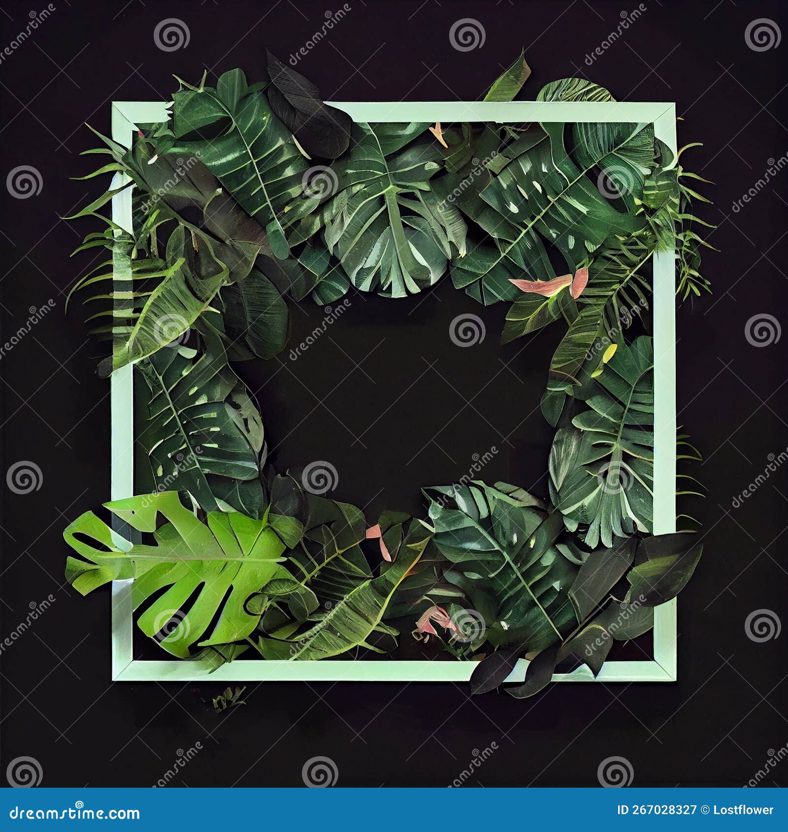 Jungle Backgrounds With Tropical Leaves Set Cartoon Vector ...