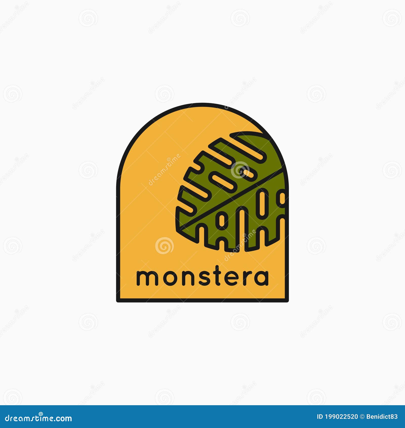 Monstera Icon. Tropical Leaves Collection. Exotic Jungle Leaf. Monstera ...