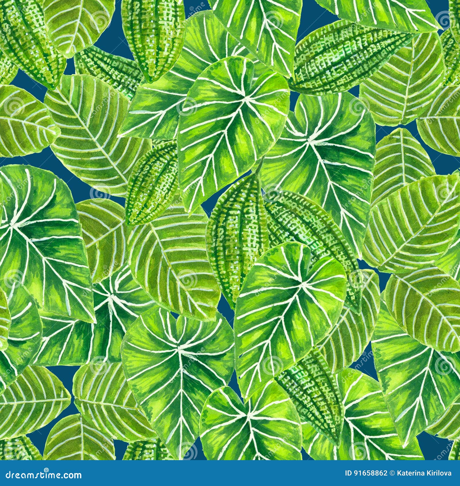 Tropical leaves pattern stock illustration. Illustration of nature ...