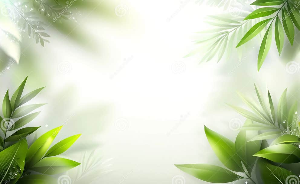 Tropical Leaves Placed on a Grey Table, Their Shadows Falling on a ...