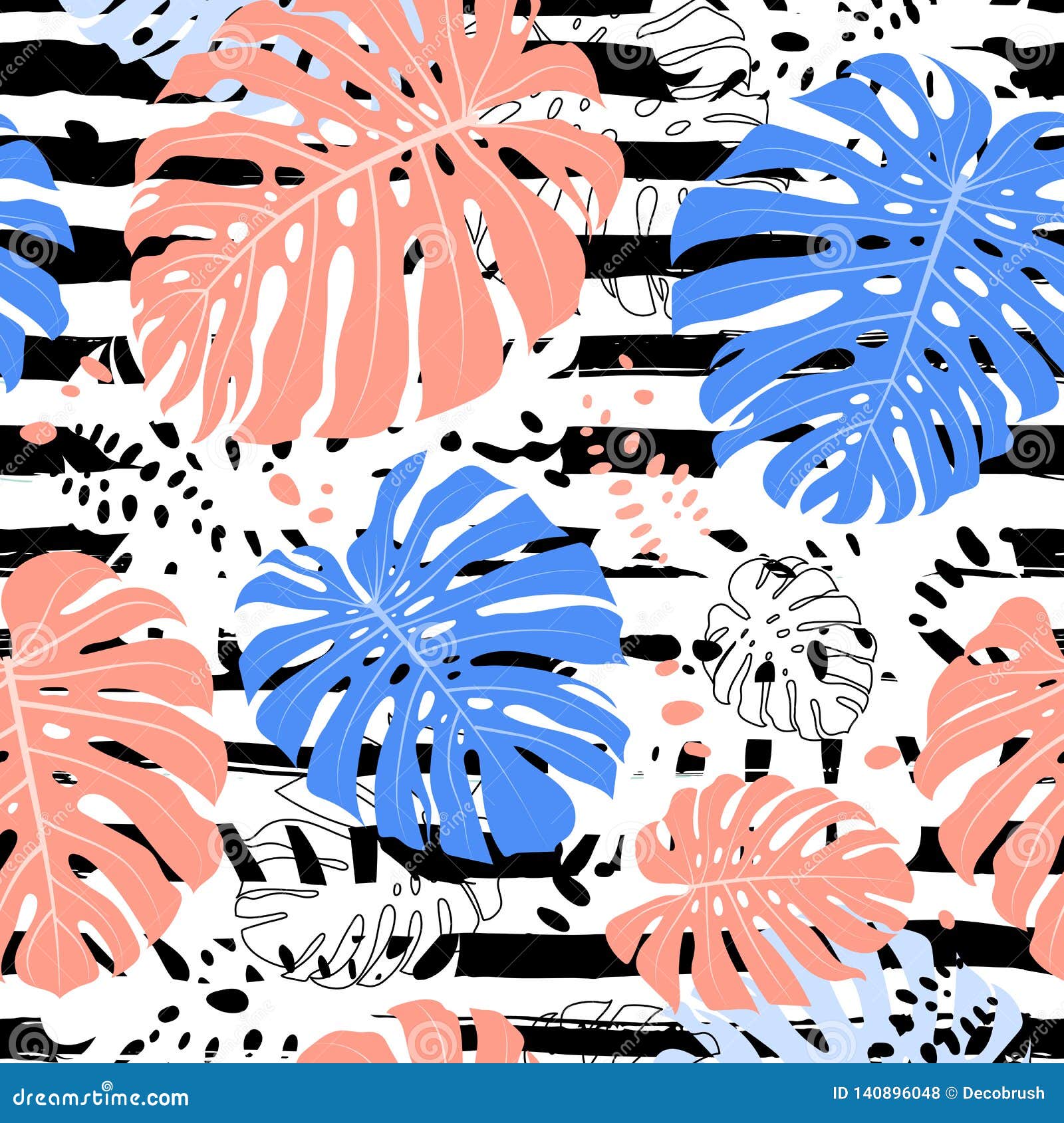 Pattern. Monstera, Home Plant With Large Leaves. Page Outline Of ...