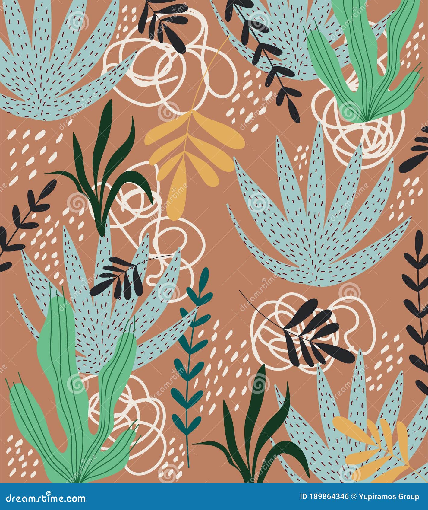 Tropical Leaves Texture Exotic Plants Nature Background Stock Vector ...