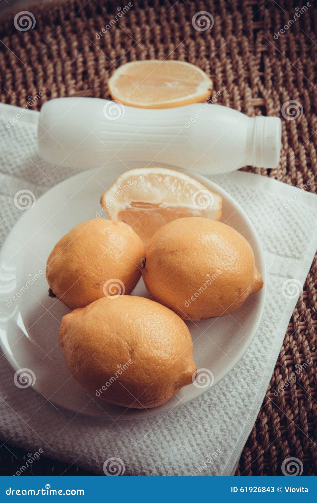 Tropical Lemons on Straw Background Stock Image - Image of breakfast ...