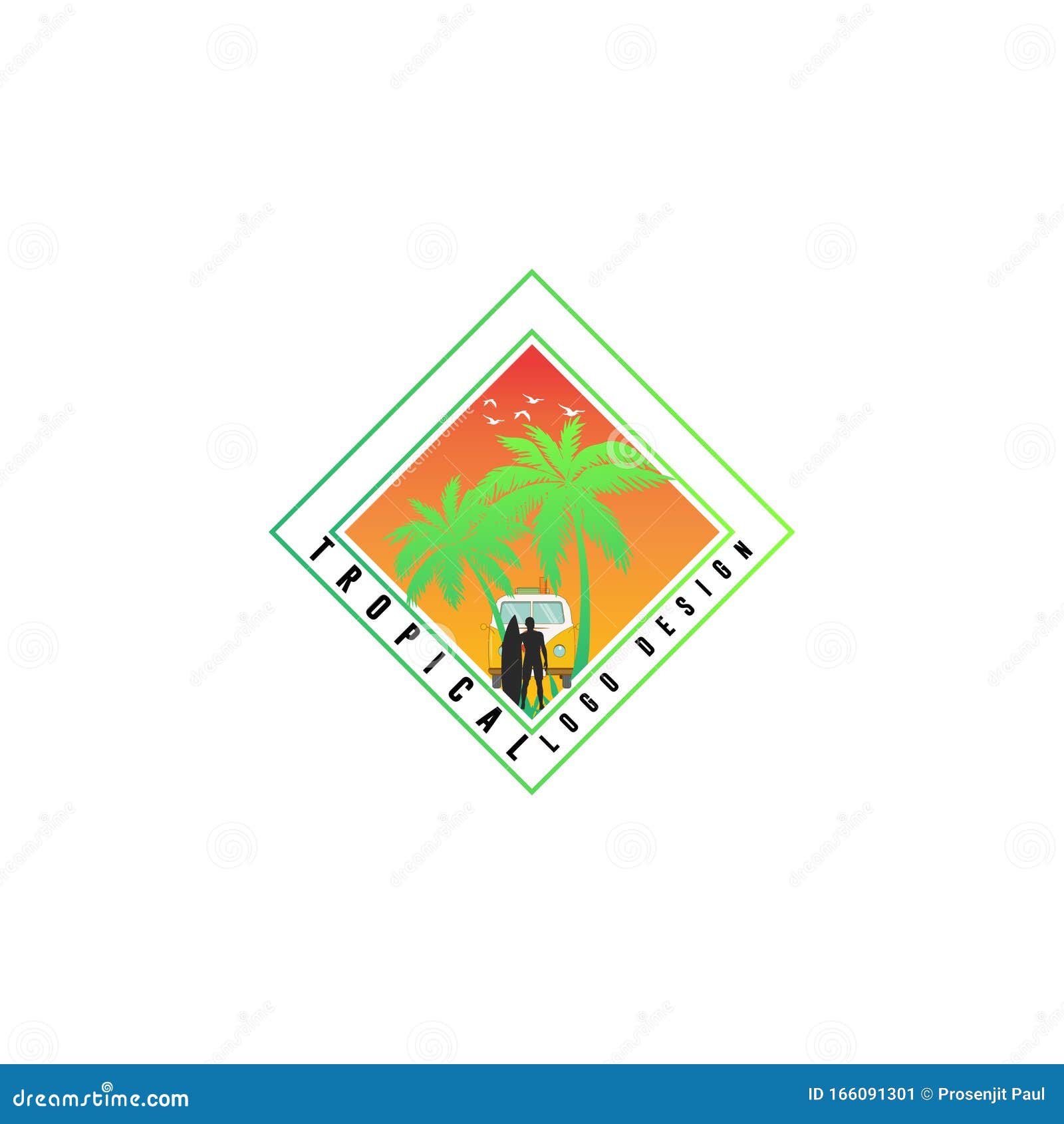 Tropical logo design stock vector. Illustration of logo - 166091301