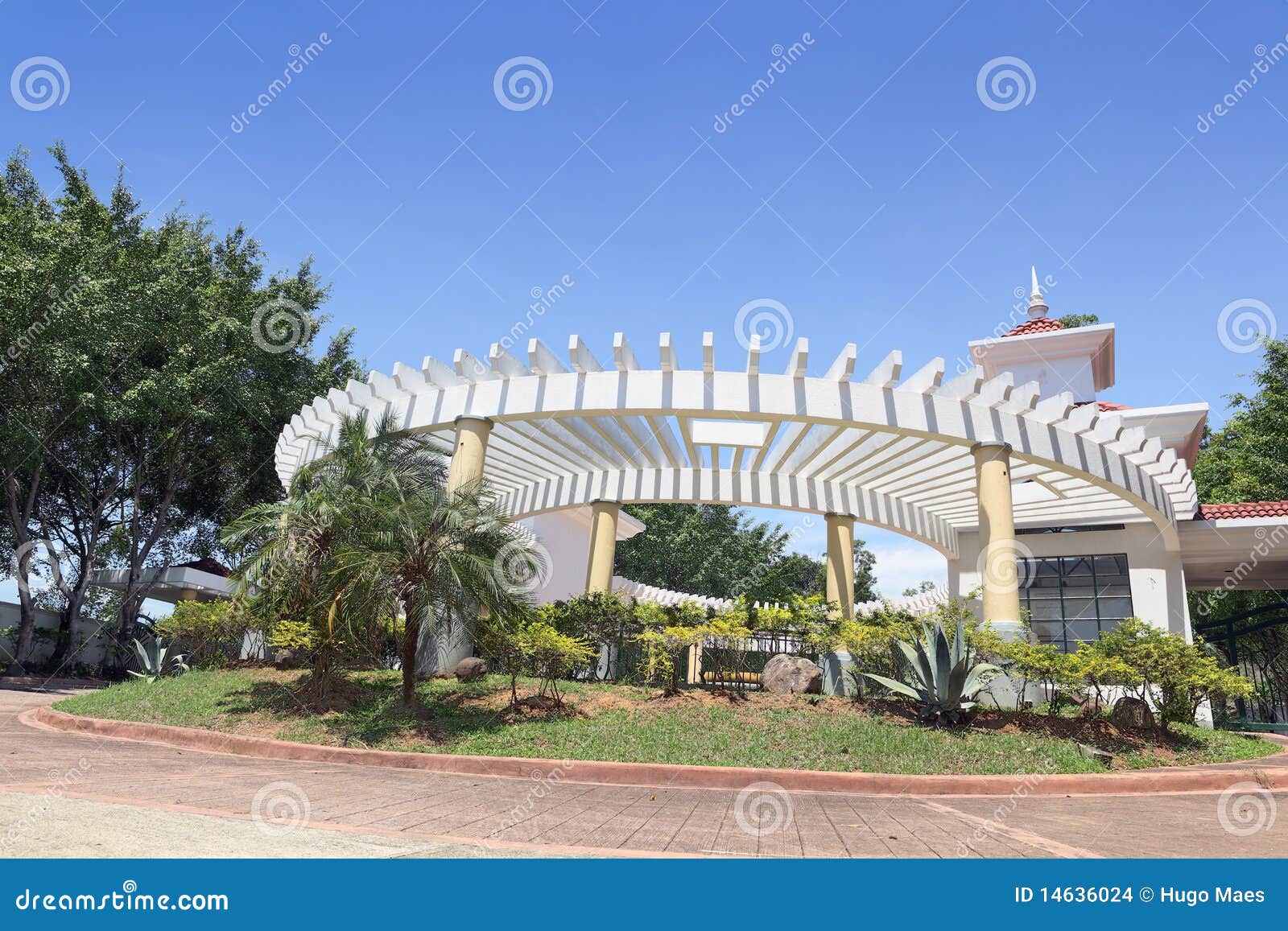 Tropical Luxury Resort Entrance Stock Photo - Image of classy ...