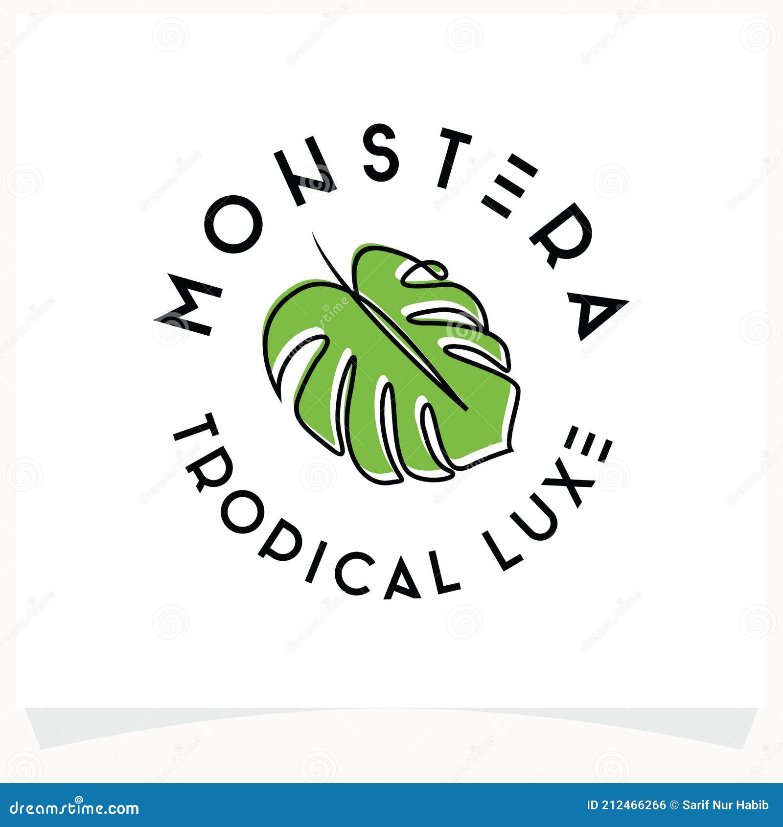 Monstera Logo Vector Template Symbol Design | CartoonDealer.com #298945169