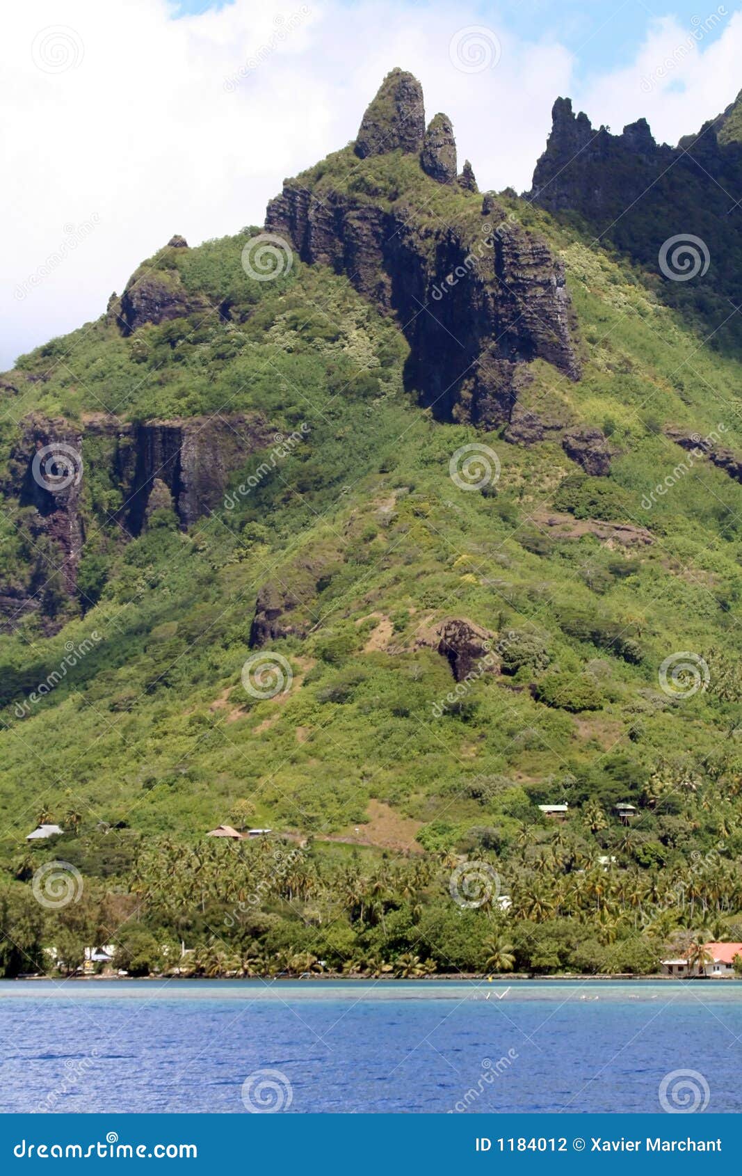 Tropical mountain peak stock photo. Image of polynesia - 1184012