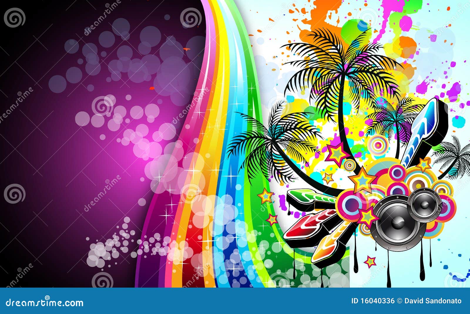 Tropical Music Event Disco Flyer Stock Vector - Illustration of ...