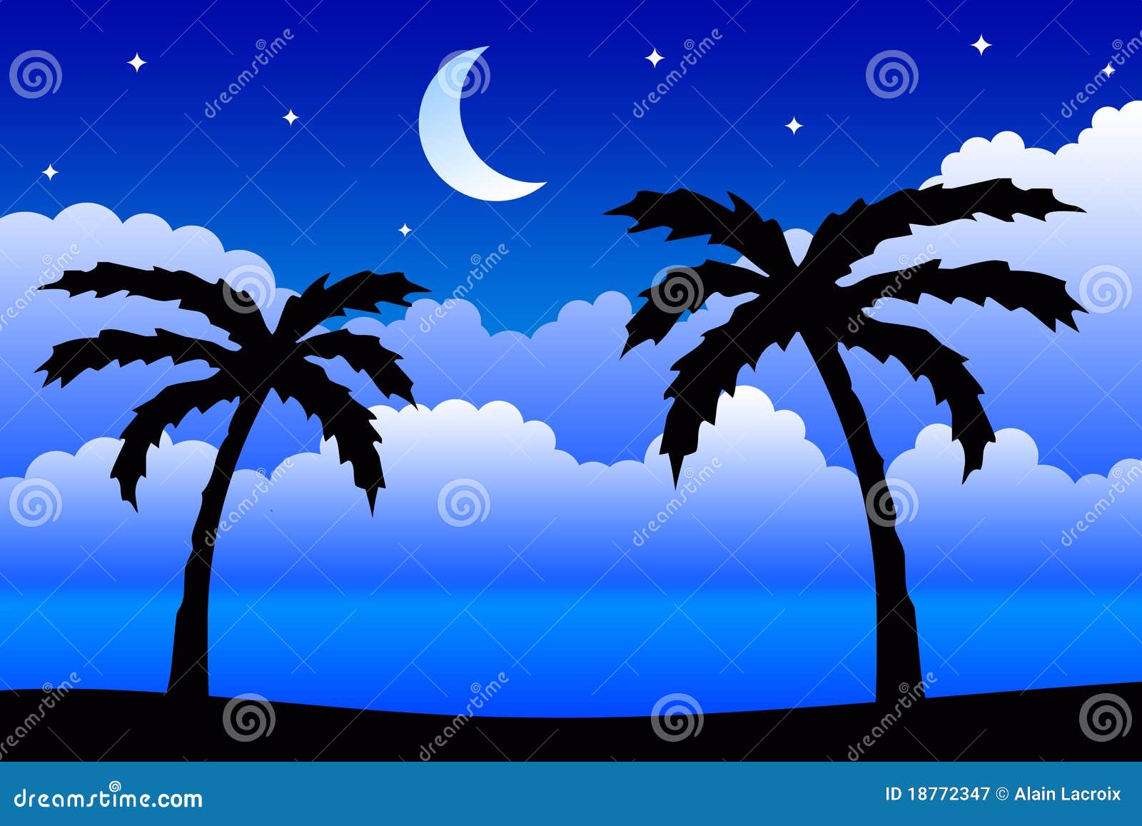 Tropical Night Party Background Vector Illustration | CartoonDealer.com ...
