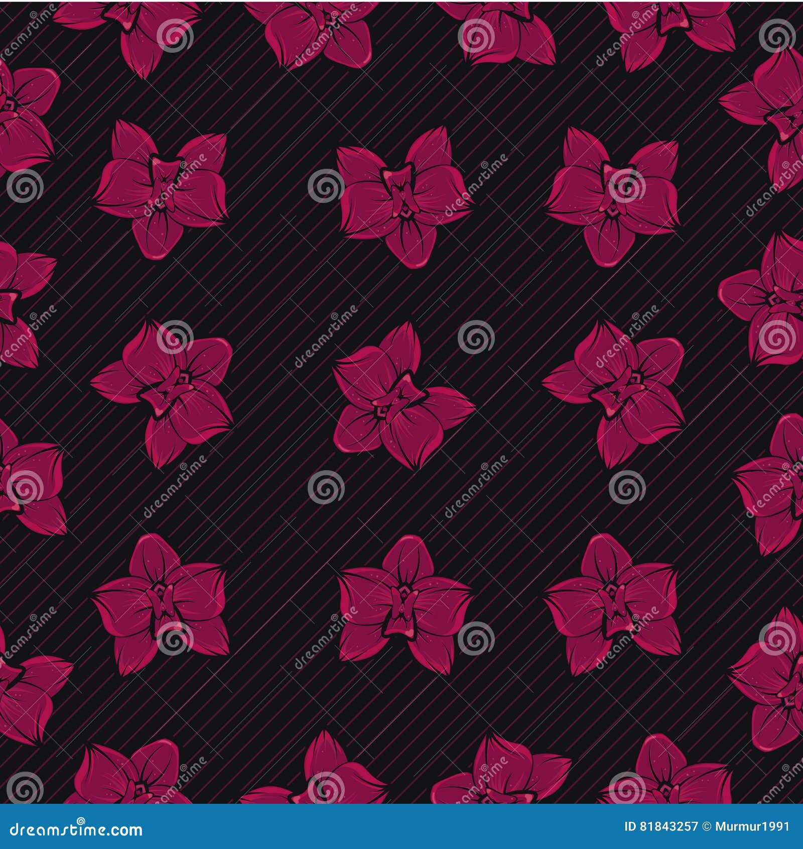 Tropical Orchid Pattern Vector Illustration Stock Vector - Illustration ...