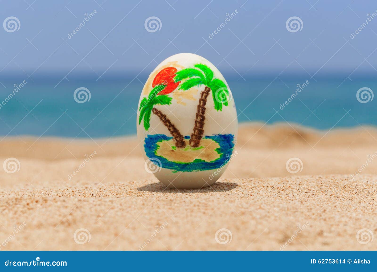 Tropical Painted Easter Egg Stock Photo - Image of nature, beach: 62753614