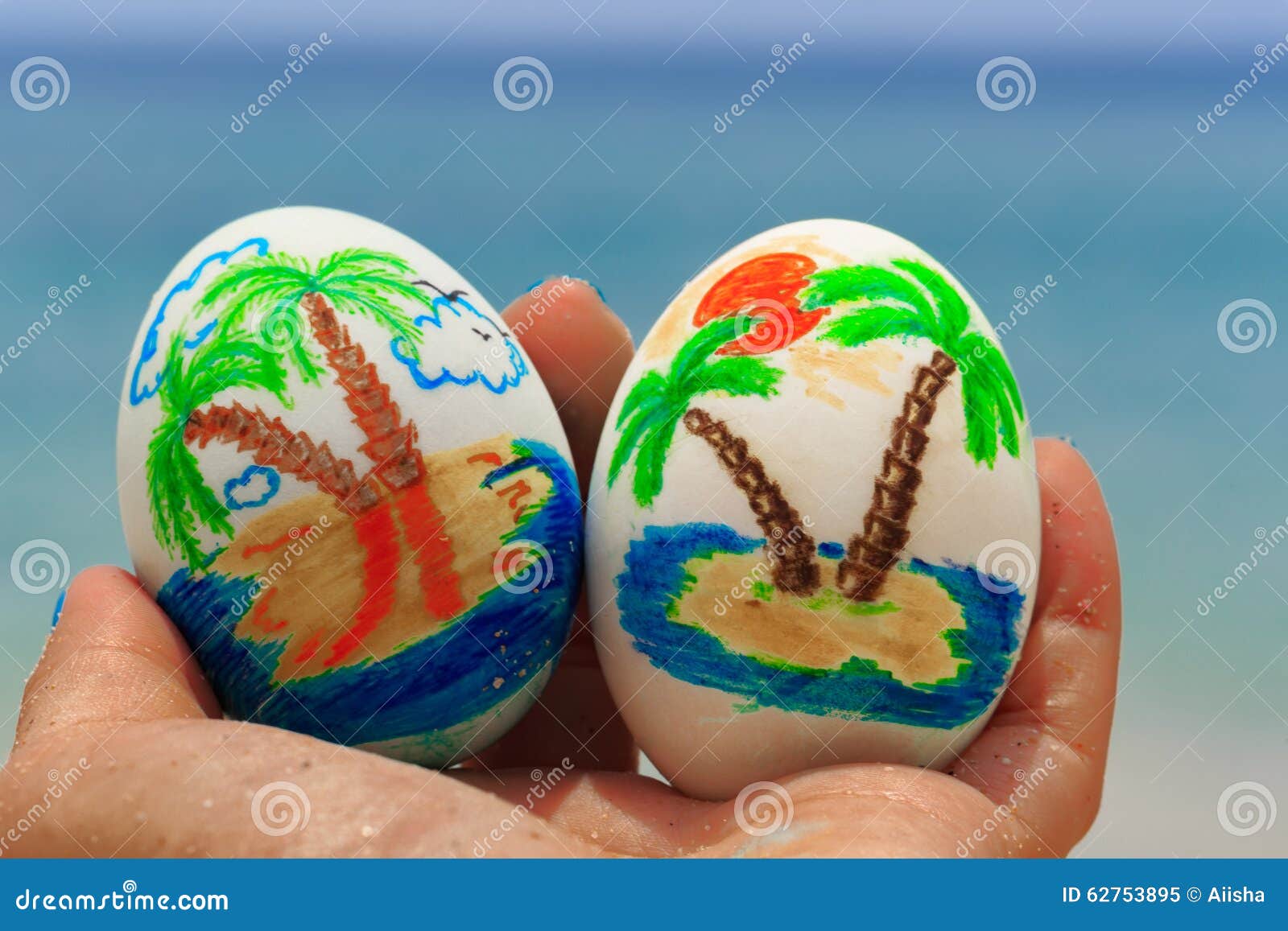 Tropical Painted Easter Eggs Stock Image - Image of recreation, joyful ...