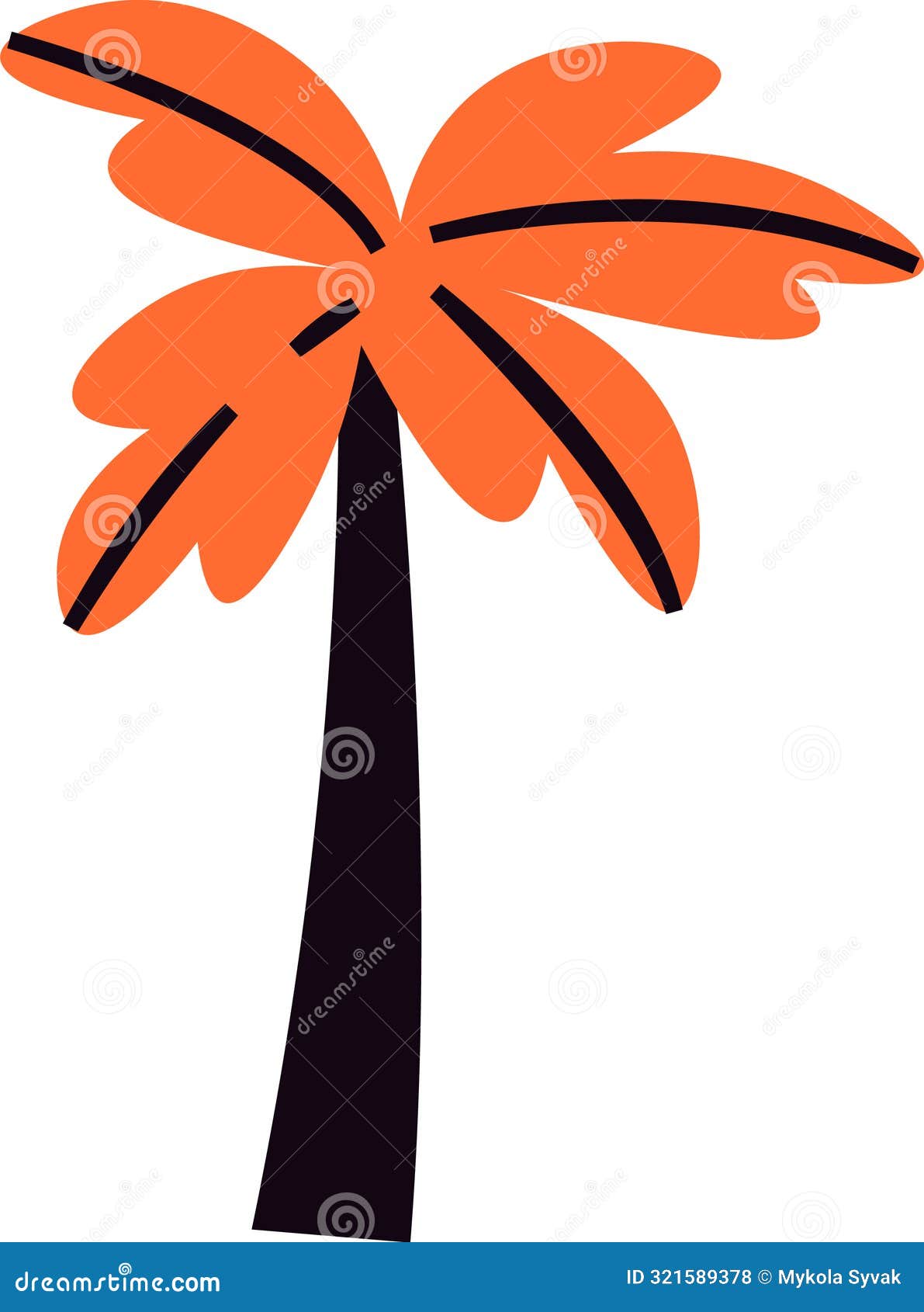 Tropical Palm Hand Drawn stock vector. Illustration of isolated - 321589378
