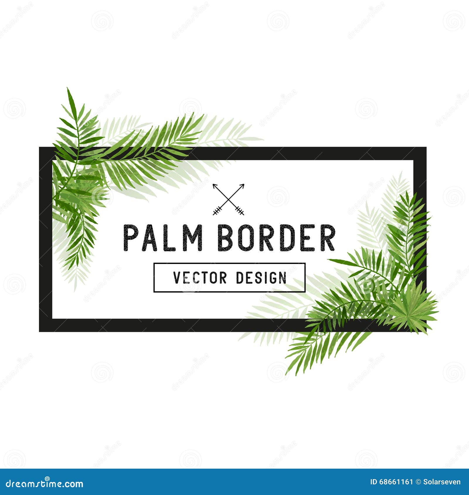 Tropical Palm Leaf Border Vector Stock Vector - Illustration of fresh ...