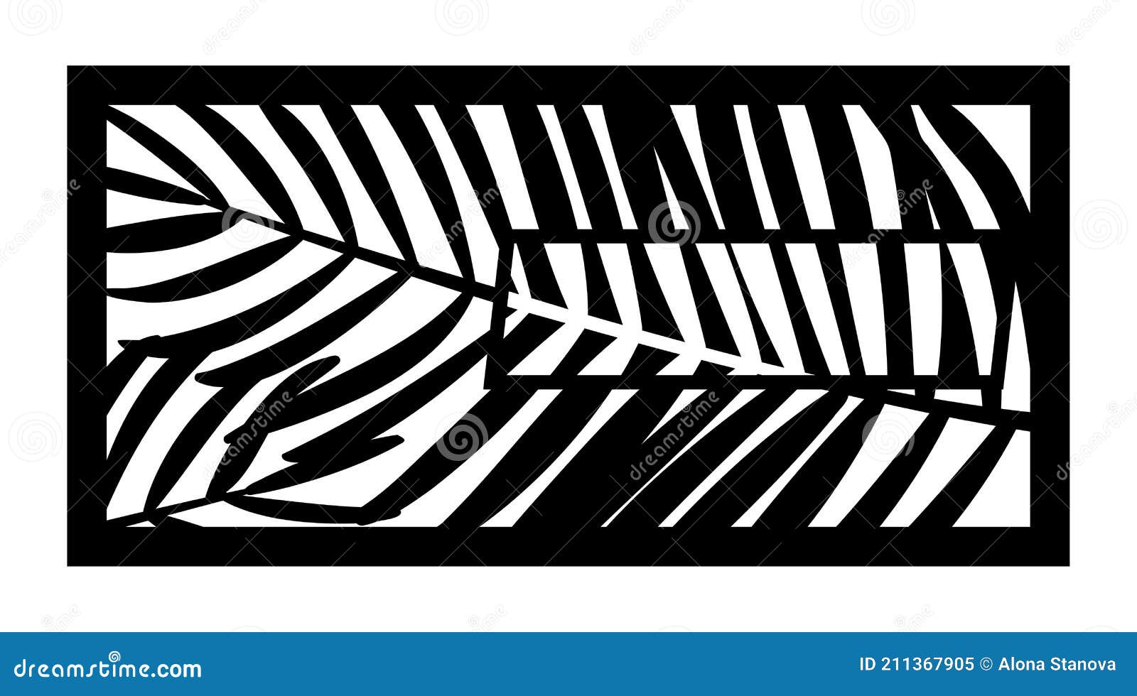 Tropical Palm Leaf Laser Cut Pattern. Decorative Panel, Screen,wall ...