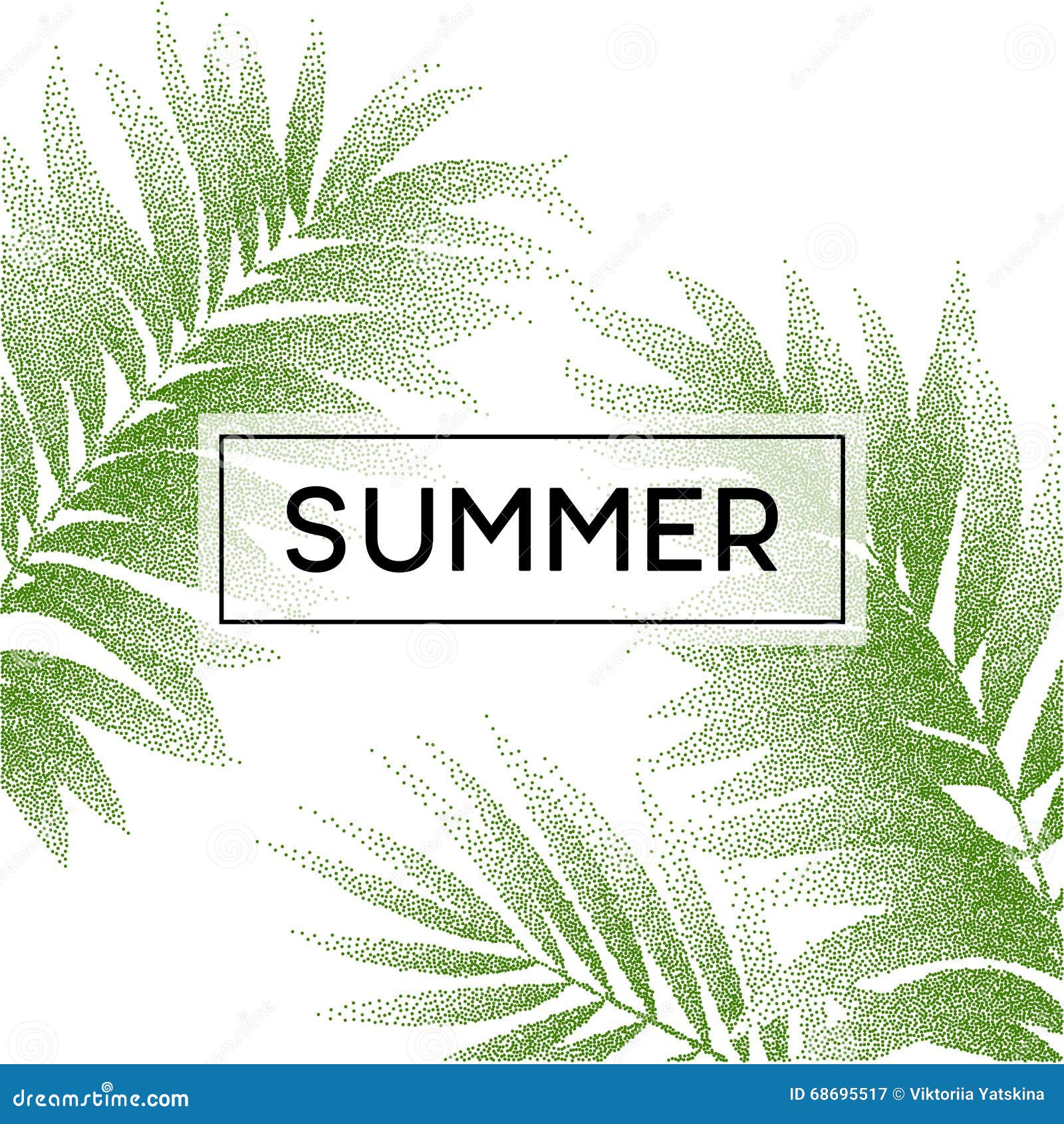 Tropical Palm Leaves Design for Text Card. Vector Illustration Stock ...