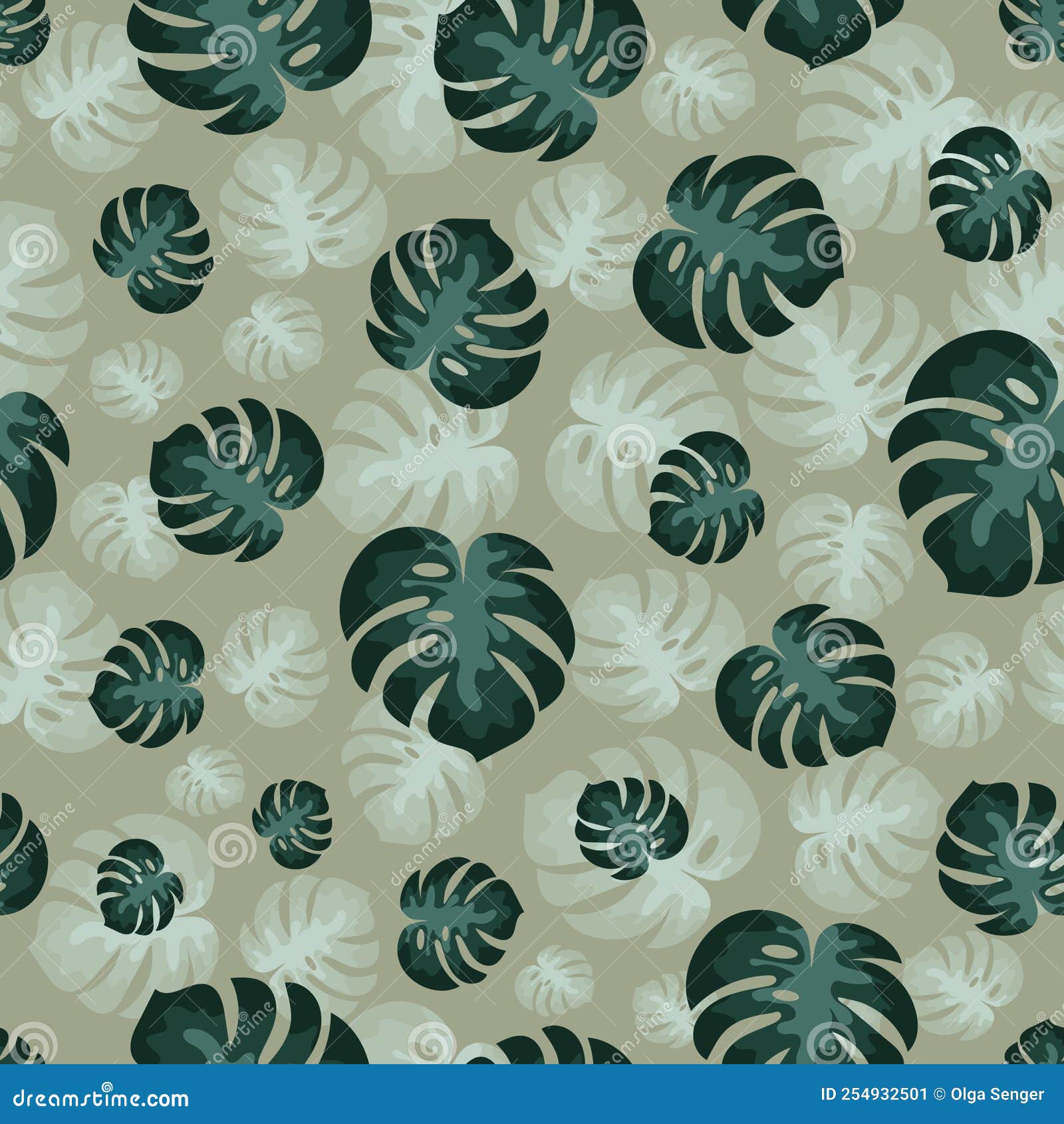 Tropical Palm Leaves Seamless Pattern Stock Vector - Illustration of ...