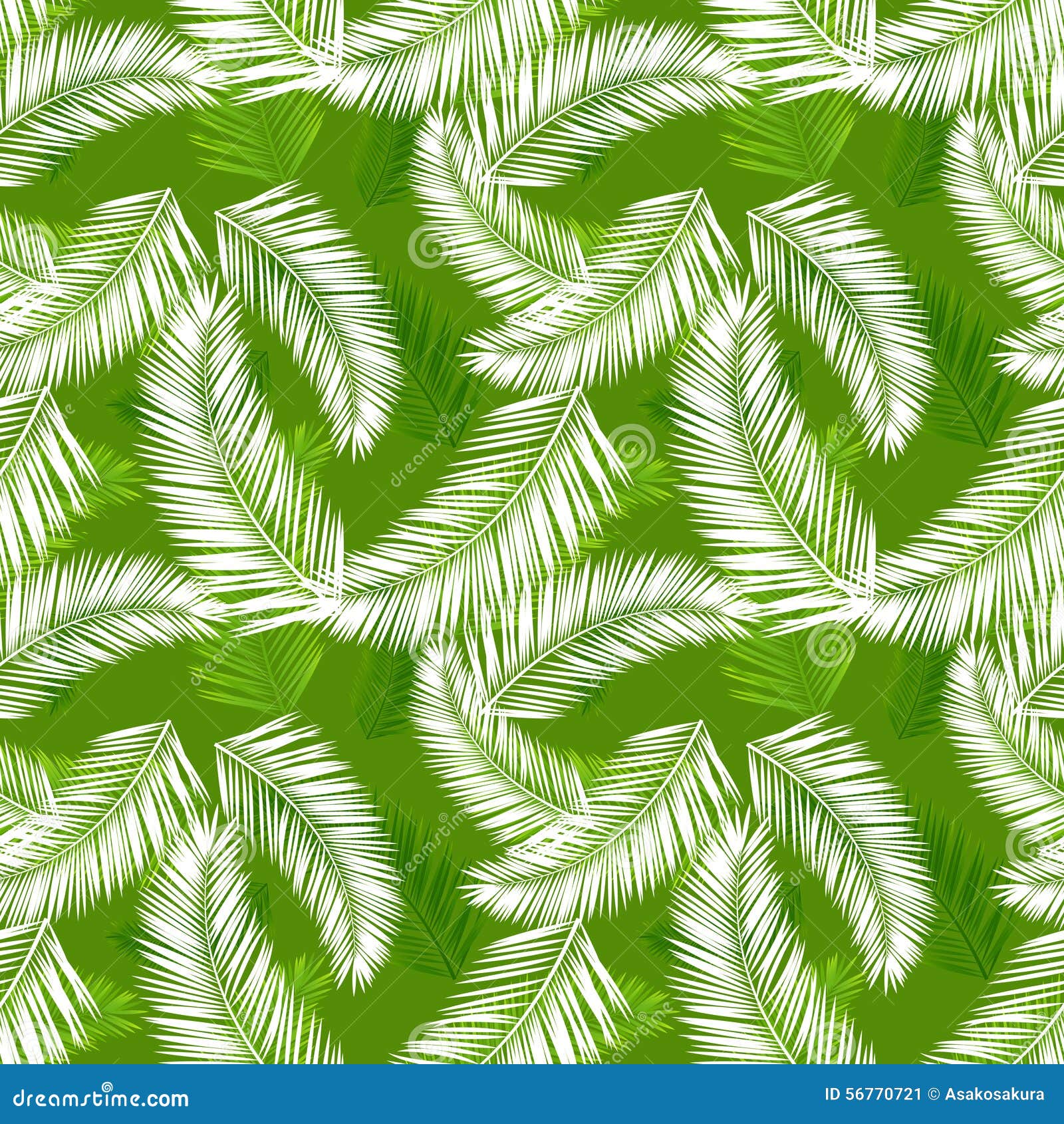 Tropical Palm Leaves Seamless Vector Pattern Stock Vector ...