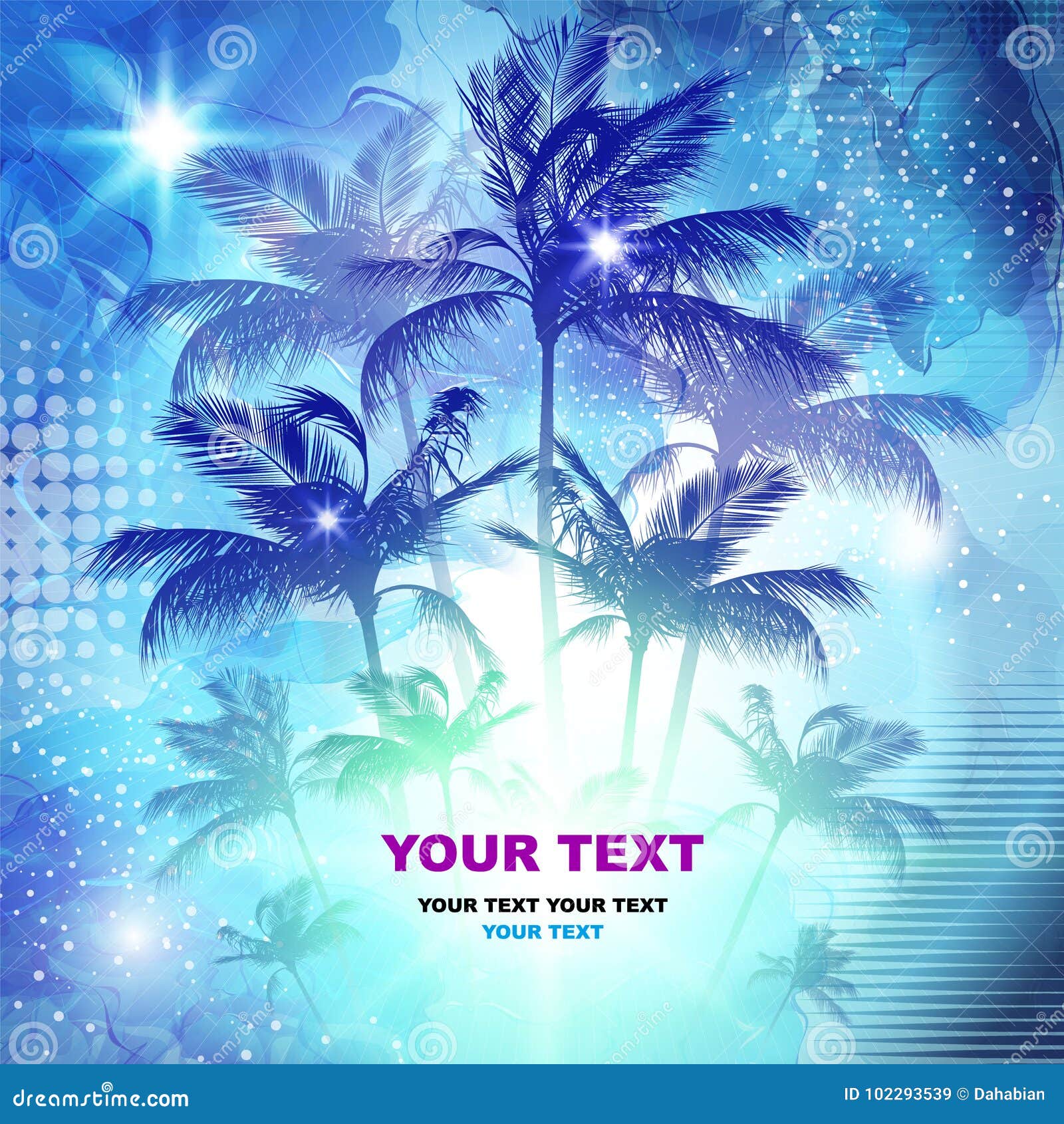 Tropical Palm Tree Background Stock Vector - Illustration of garden ...