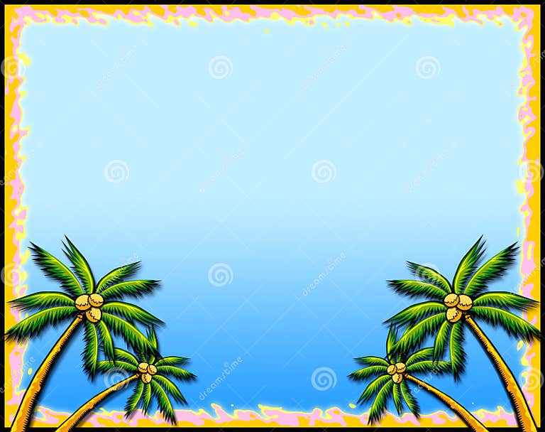 Tropical palm tree border stock illustration. Illustration of travel ...