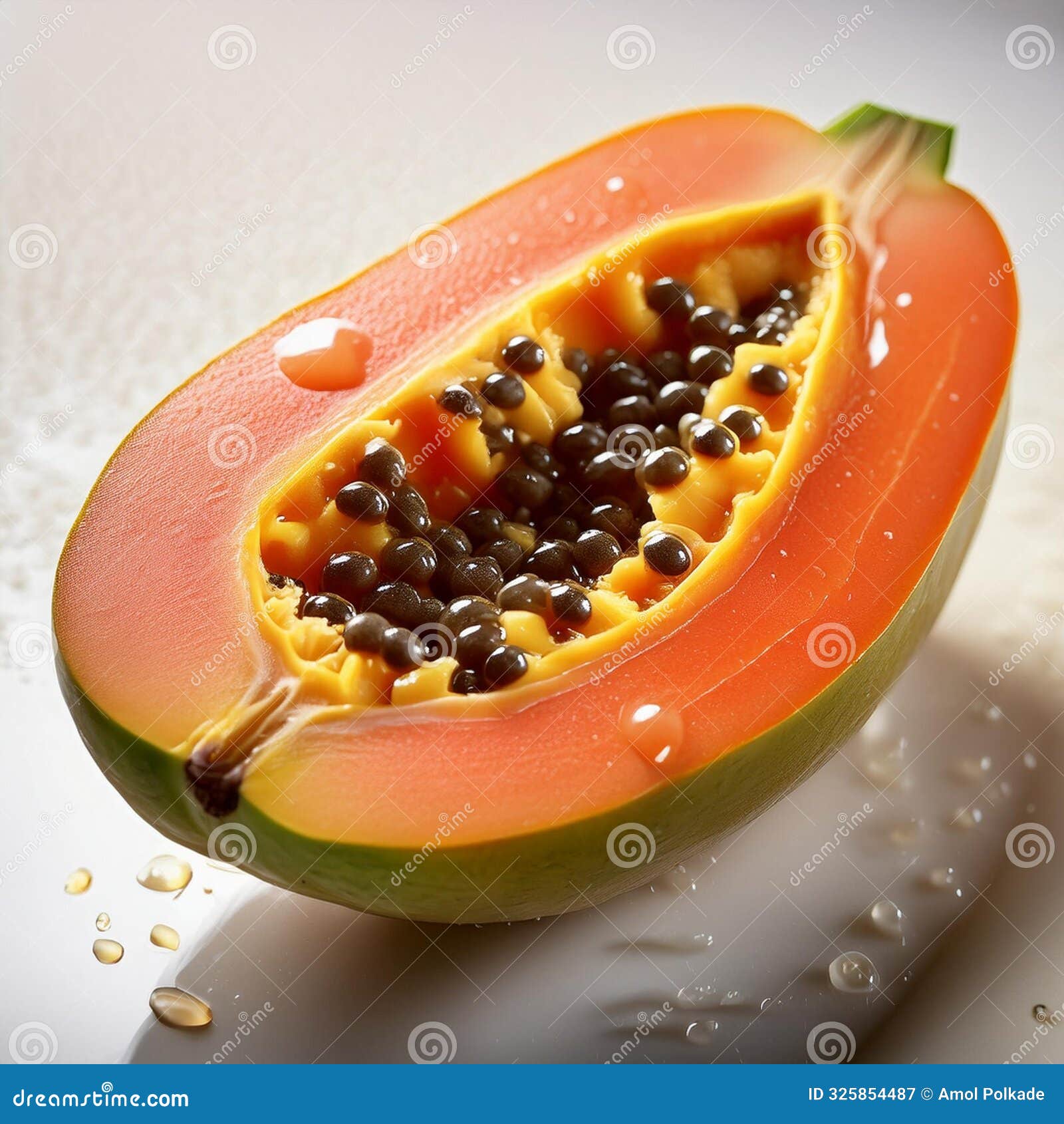 Tropical Papaya on White Background Stock Image - Image of freshness ...