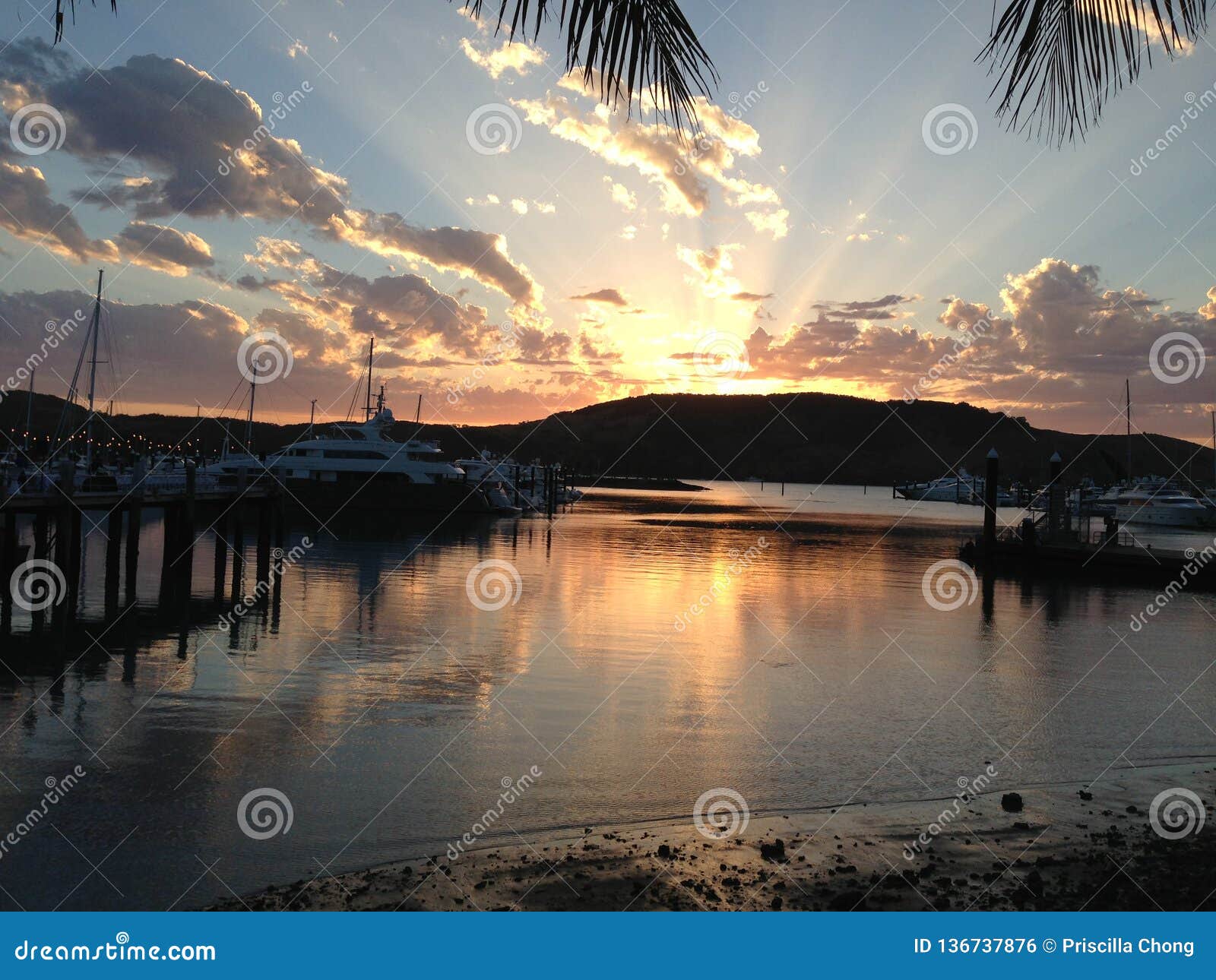 Sunset hamilton island stock photo. Image of paradise - 136737876