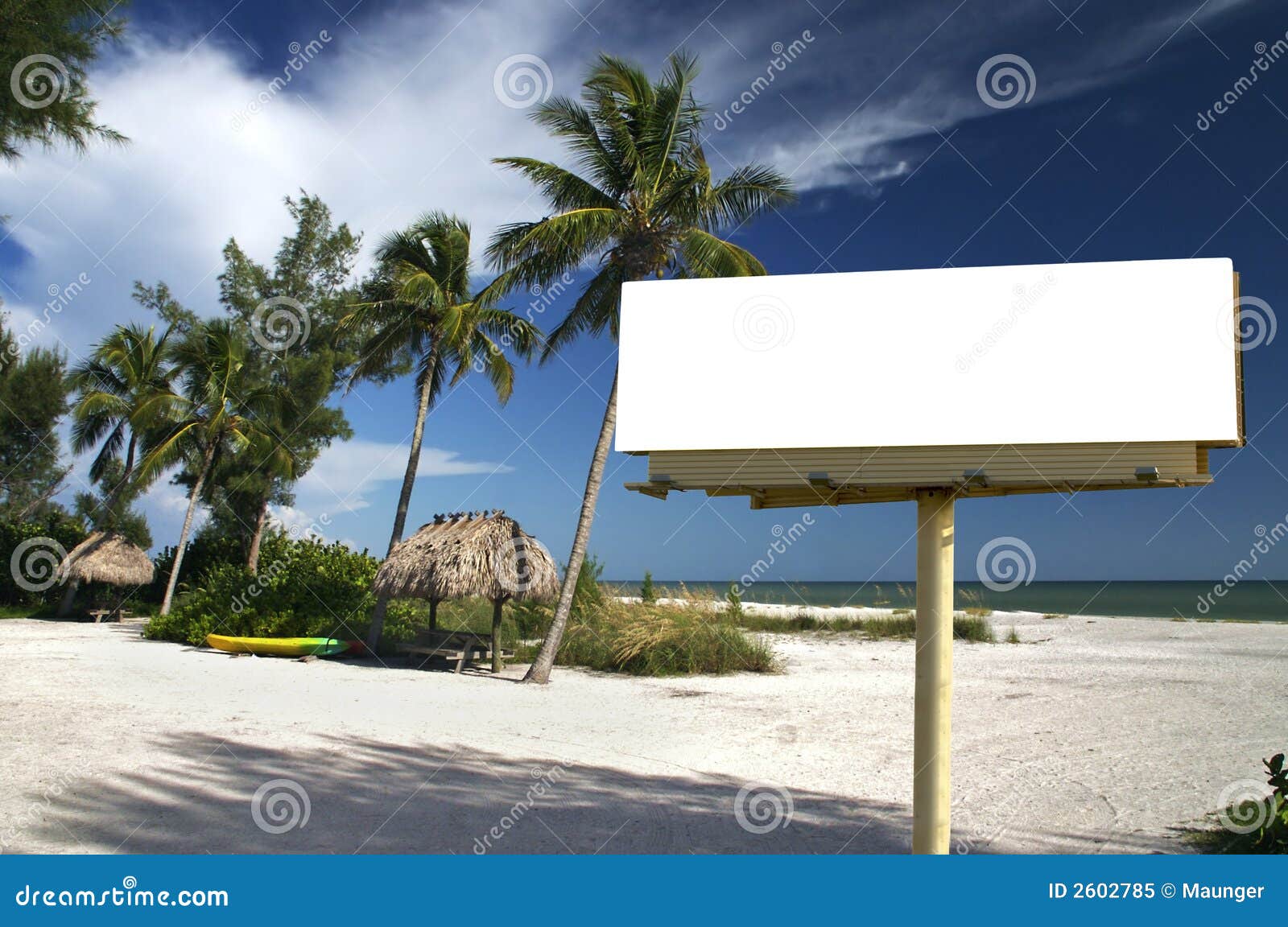 Tropical Paradise W/Billboard Stock Image - Image of island ...