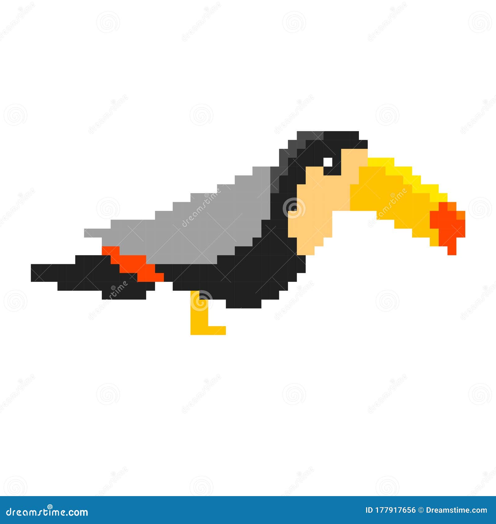 Tropical Parrot . Pixel Art Graphics Stock Illustration - Illustration ...