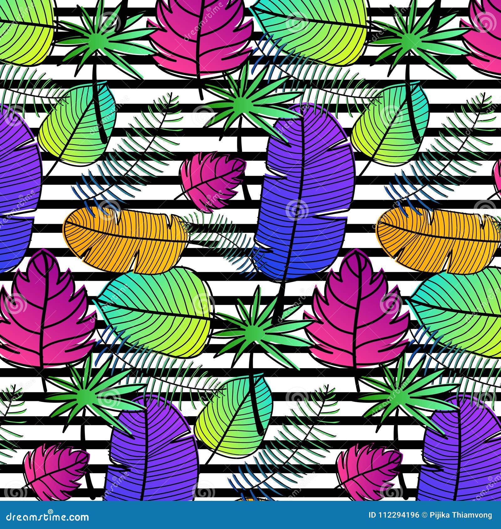 Tropical Pattern Background. Stock Vector - Illustration of garden ...