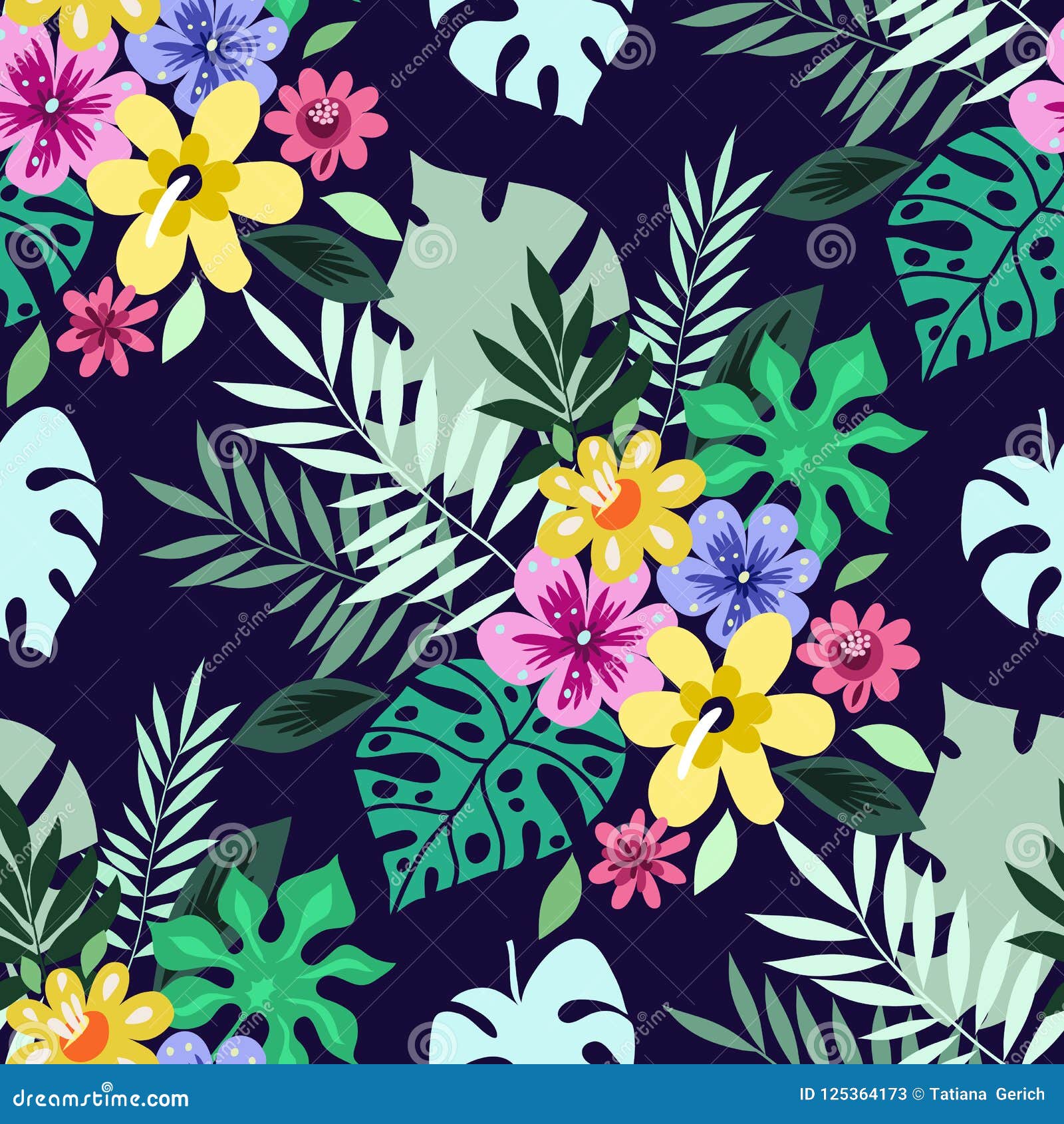 Tropical pattern4 stock vector. Illustration of cartoon - 125364173