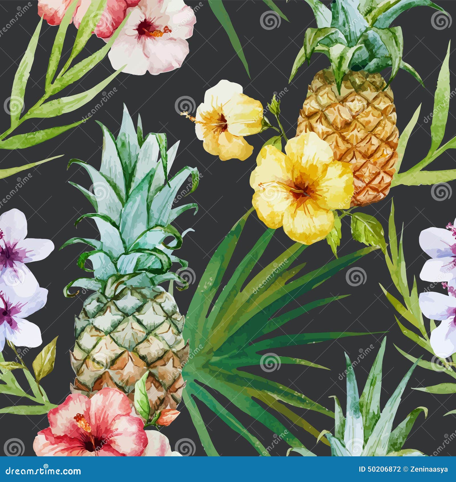 Tropical pattern stock vector. Illustration of jungle - 50206872