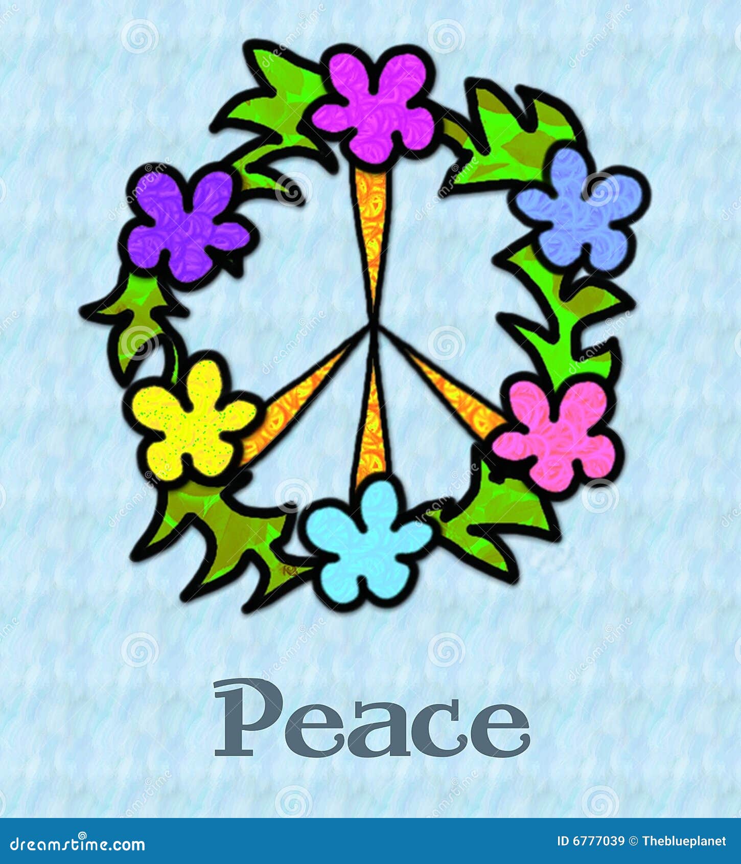 Tropical Peace Sign stock illustration. Illustration of nature - 6777039