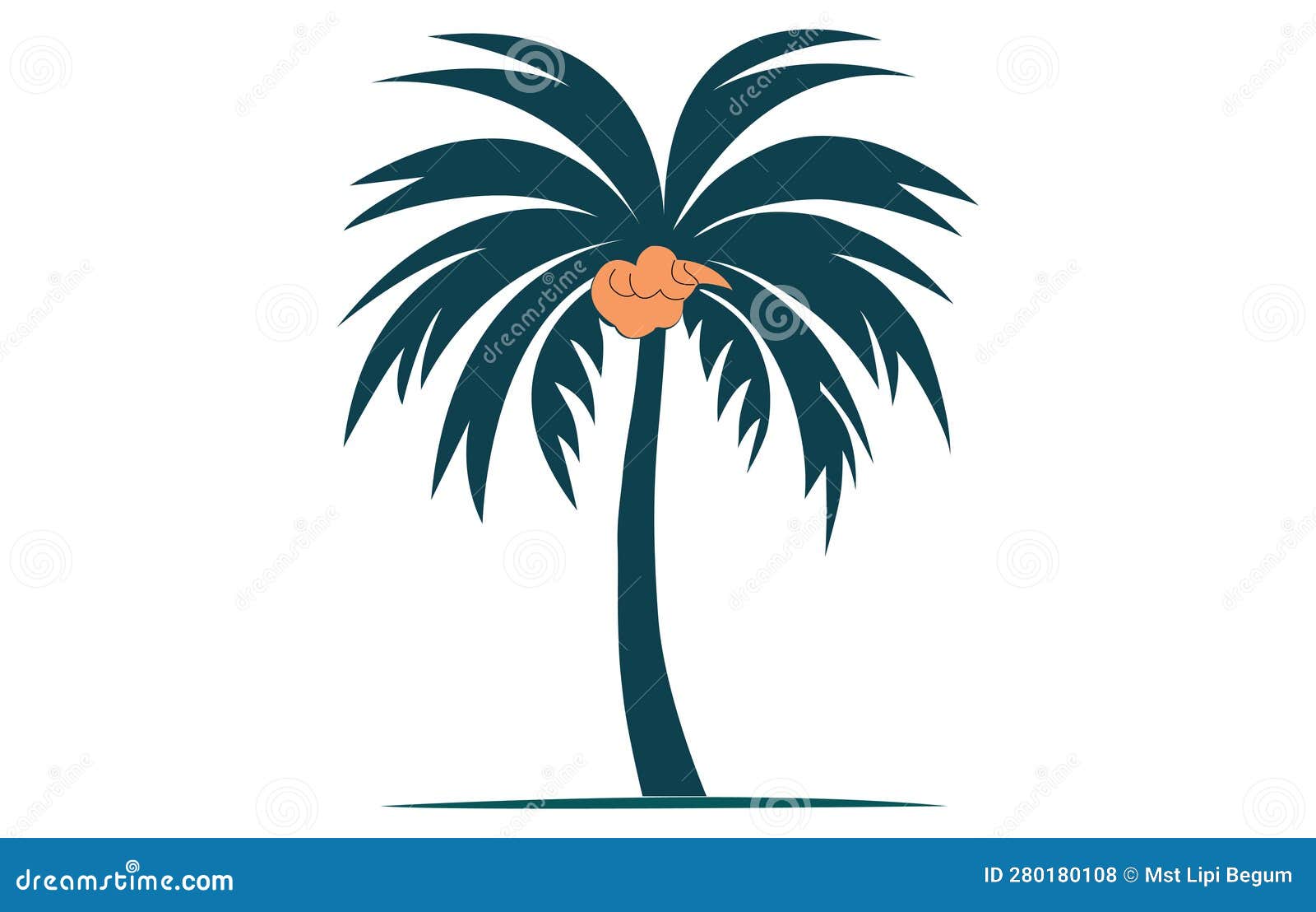 Tropical Plam Tree Icon Flat,Vitamin Sea Abstract Lettering,plam Tree ...