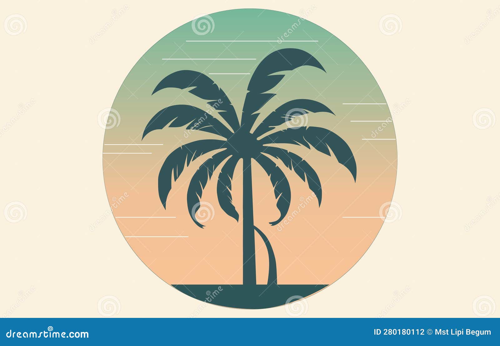 Tropical Plam Tree Icon Flat,Vitamin Sea Abstract Lettering,plam Tree ...