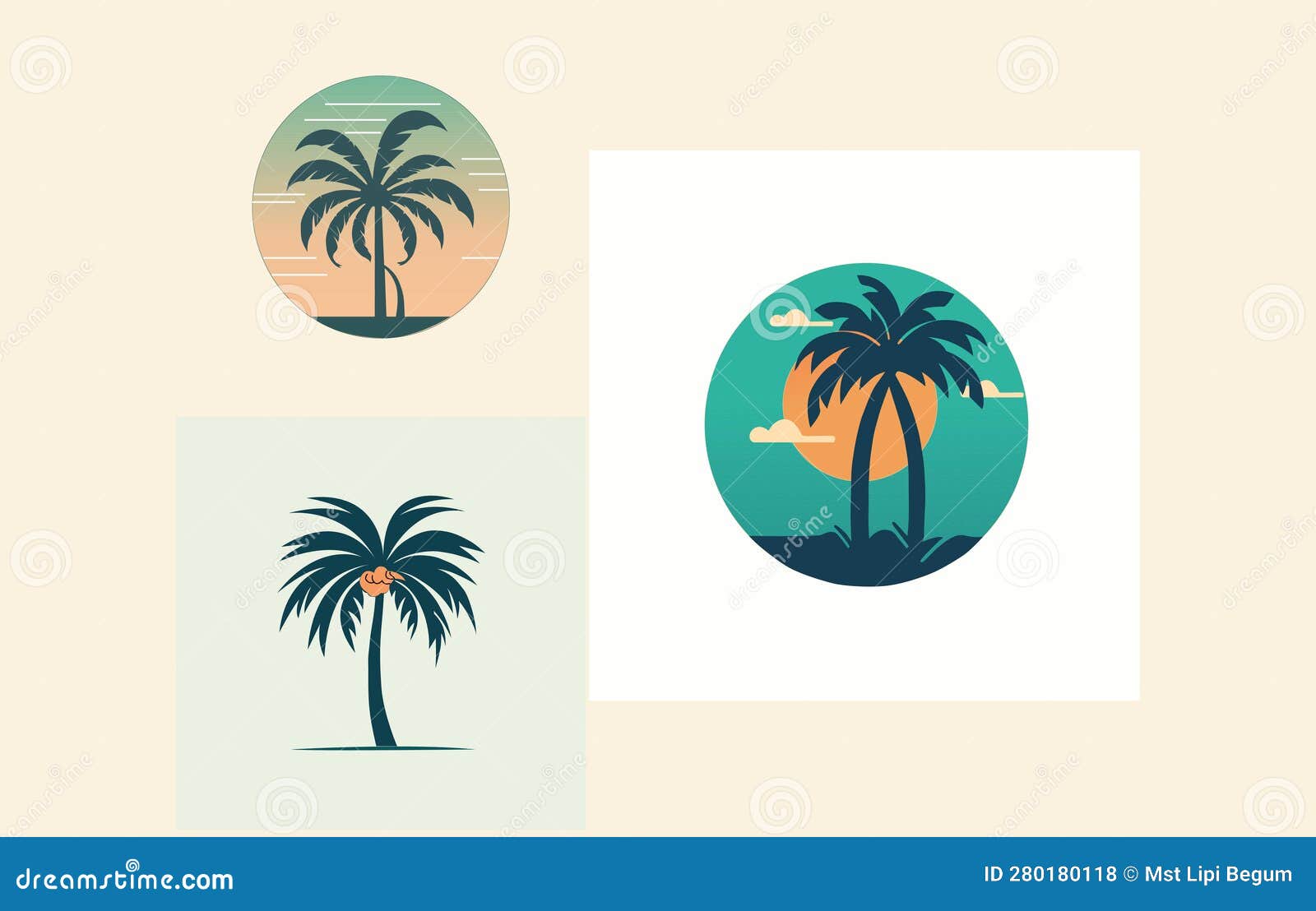 Tropical Plam Leaves Cartoon Vector | CartoonDealer.com #214753403