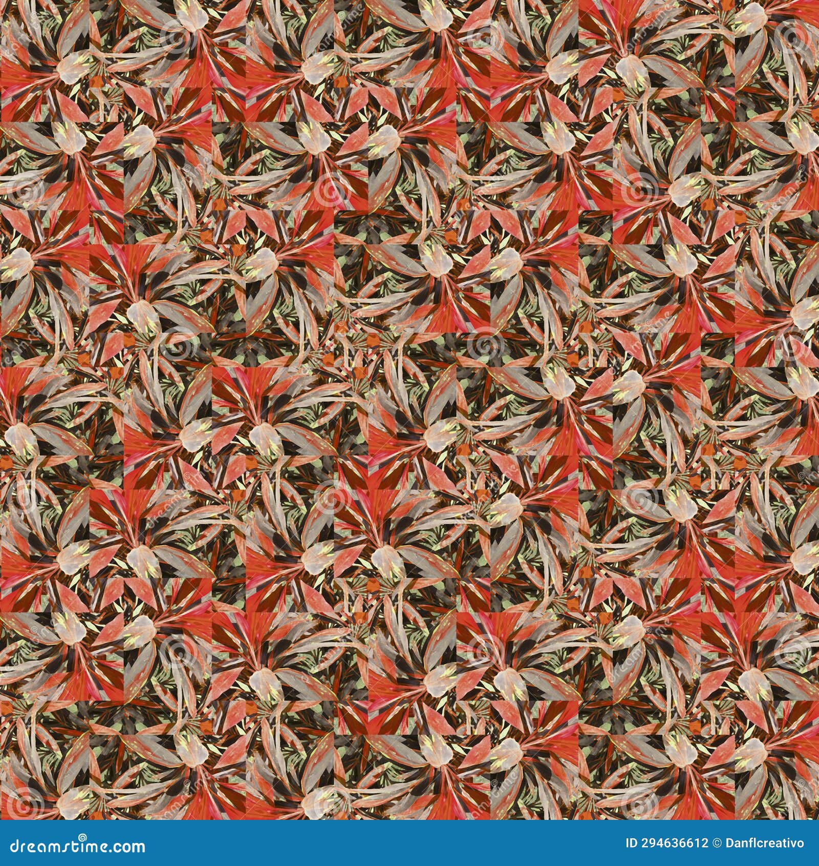 Tropical Plants Motif Random Pattern Stock Photo - Image of decoration ...