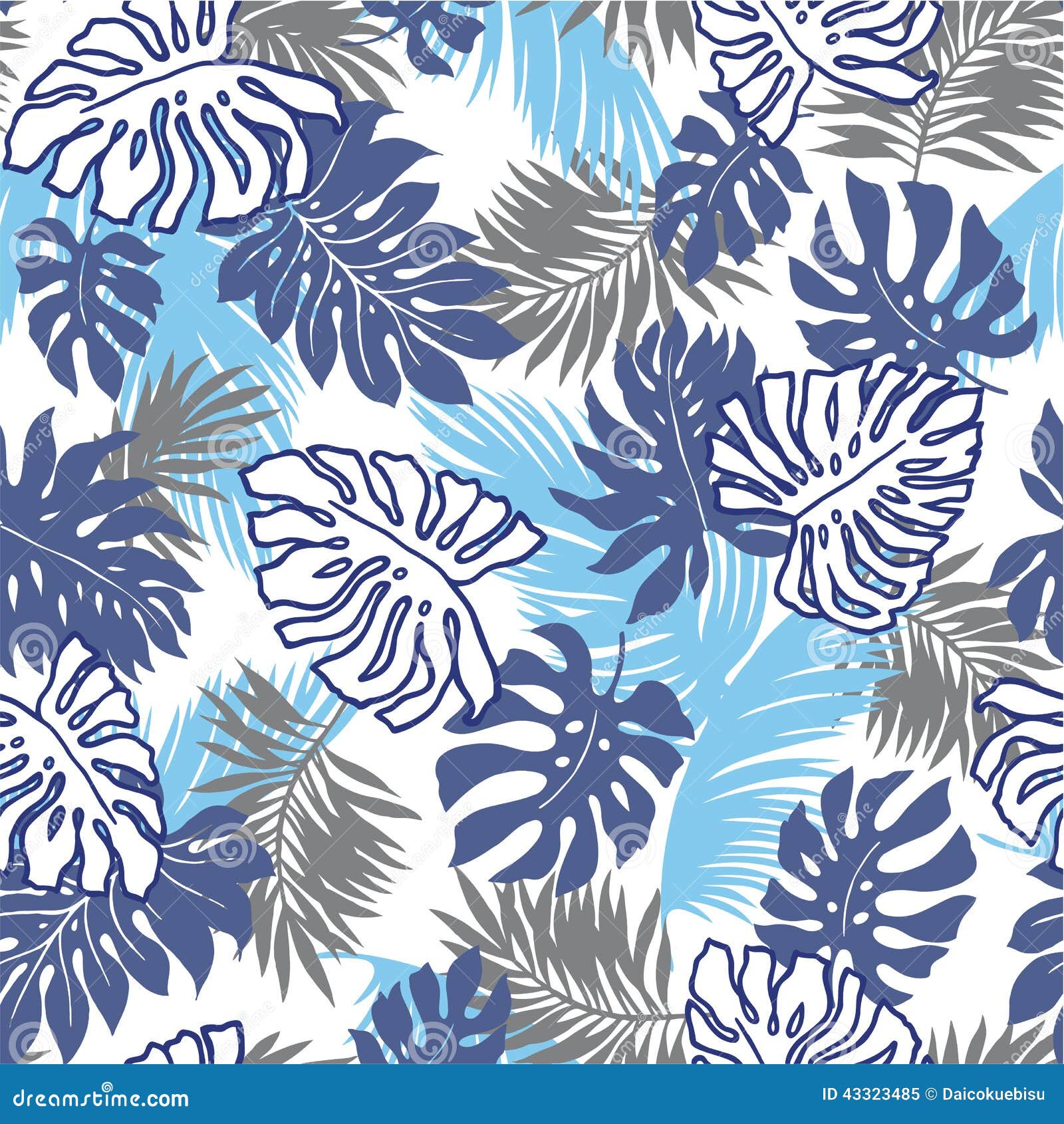 Tropical plants pattern stock vector. Illustration of brilliant - 43323485