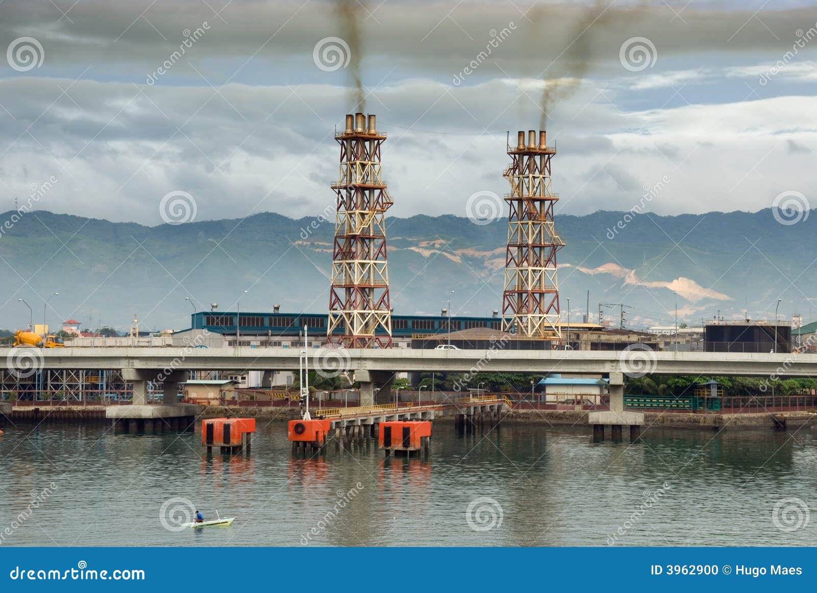Tropical Polluting Power Plant. Stock Photo - Image of electricity ...