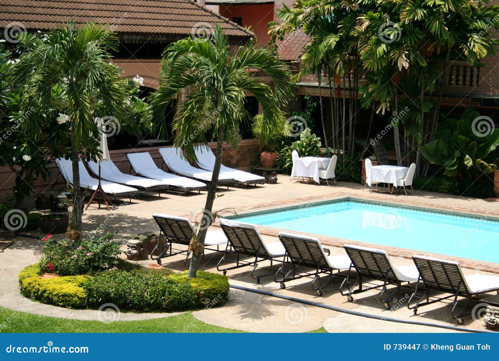 Tropical poolside stock image. Image of vacation, pool - 739447